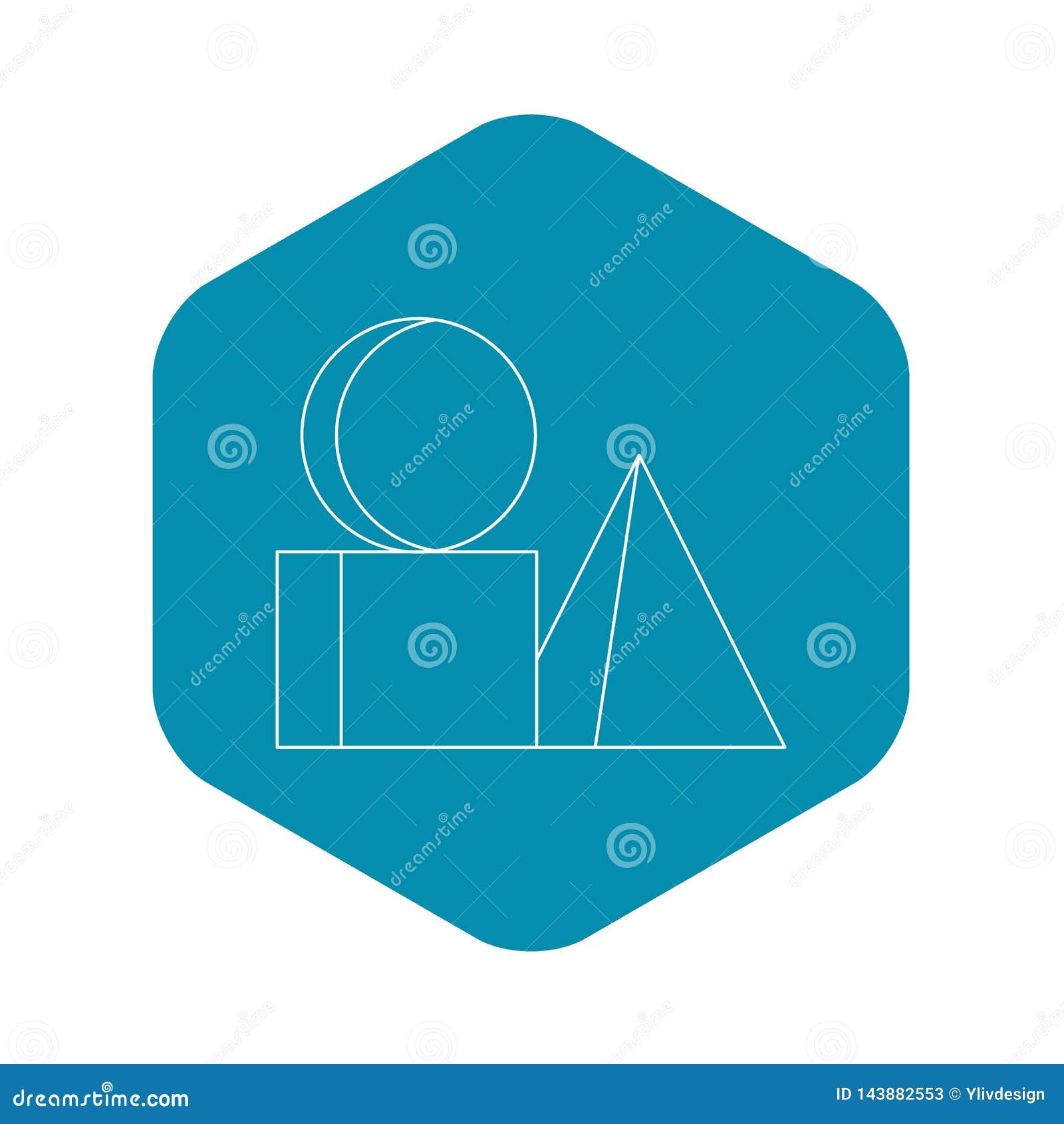 Caja De Icono De Los Ladrillos Estilo Del Esquema Ilustración Del