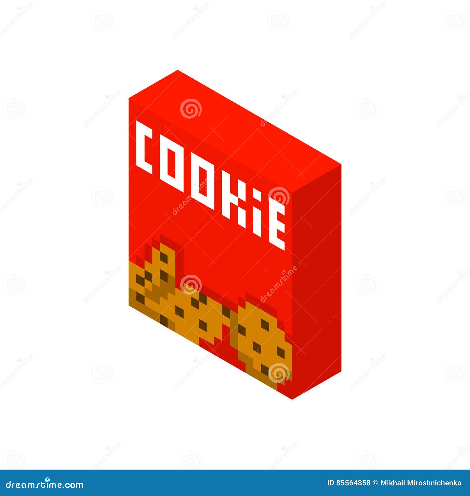 Caja De La Galleta Del Pixel Stock de ilustración - Ilustración de ...