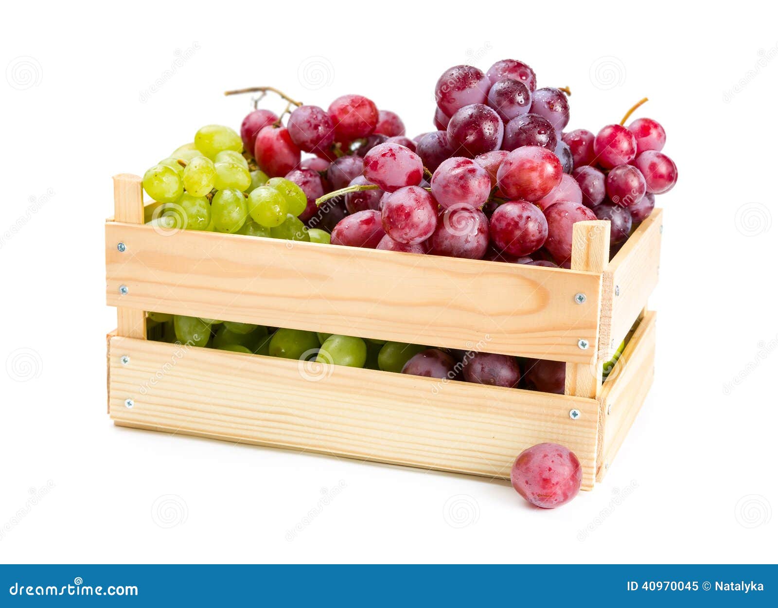 Caja De Madera Con Las Uvas Rojas Imagen de archivo - Imagen de jugoso ...