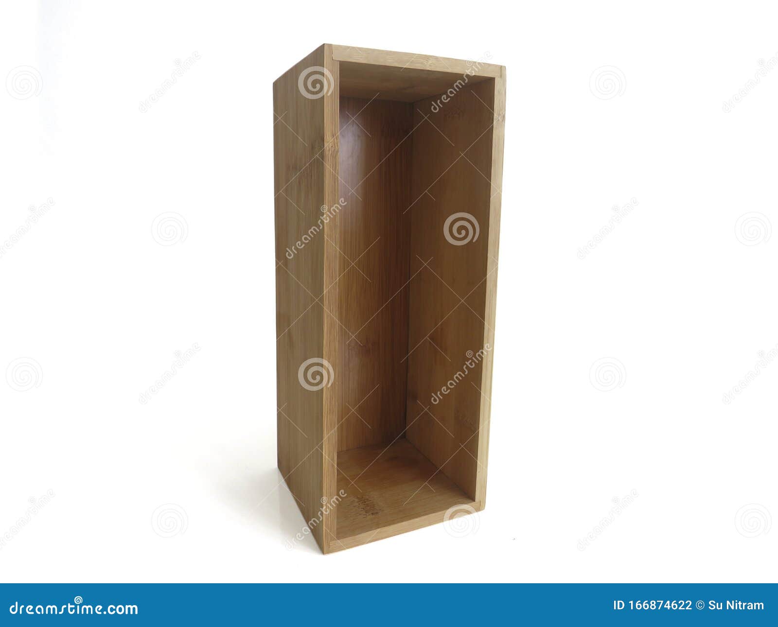Caja De Madera Rectangular Natural Aislada Sobre Fondo Blanco Vista ...