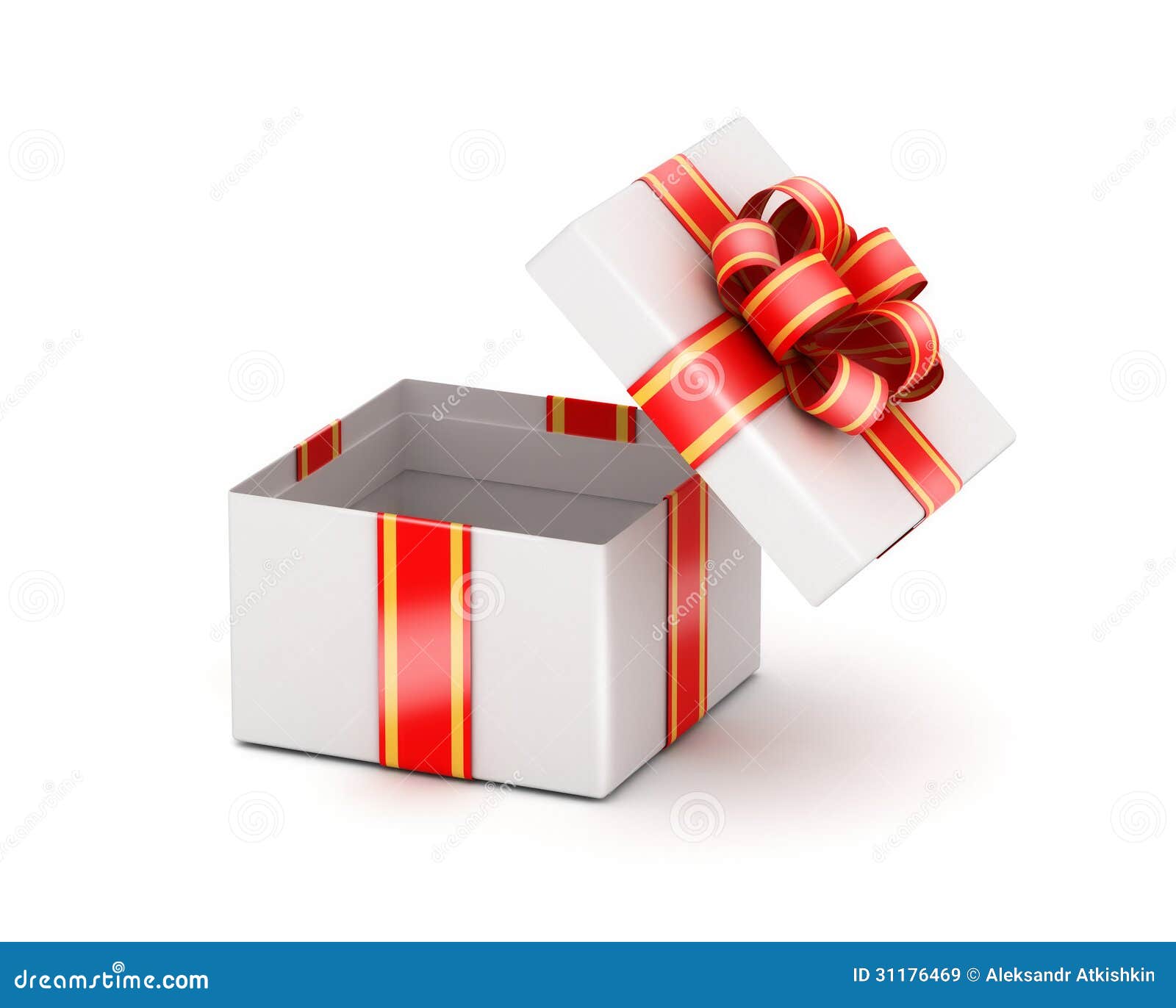 Caja De Regalo Blanca Abierta Stock de ilustración - Ilustración de ...
