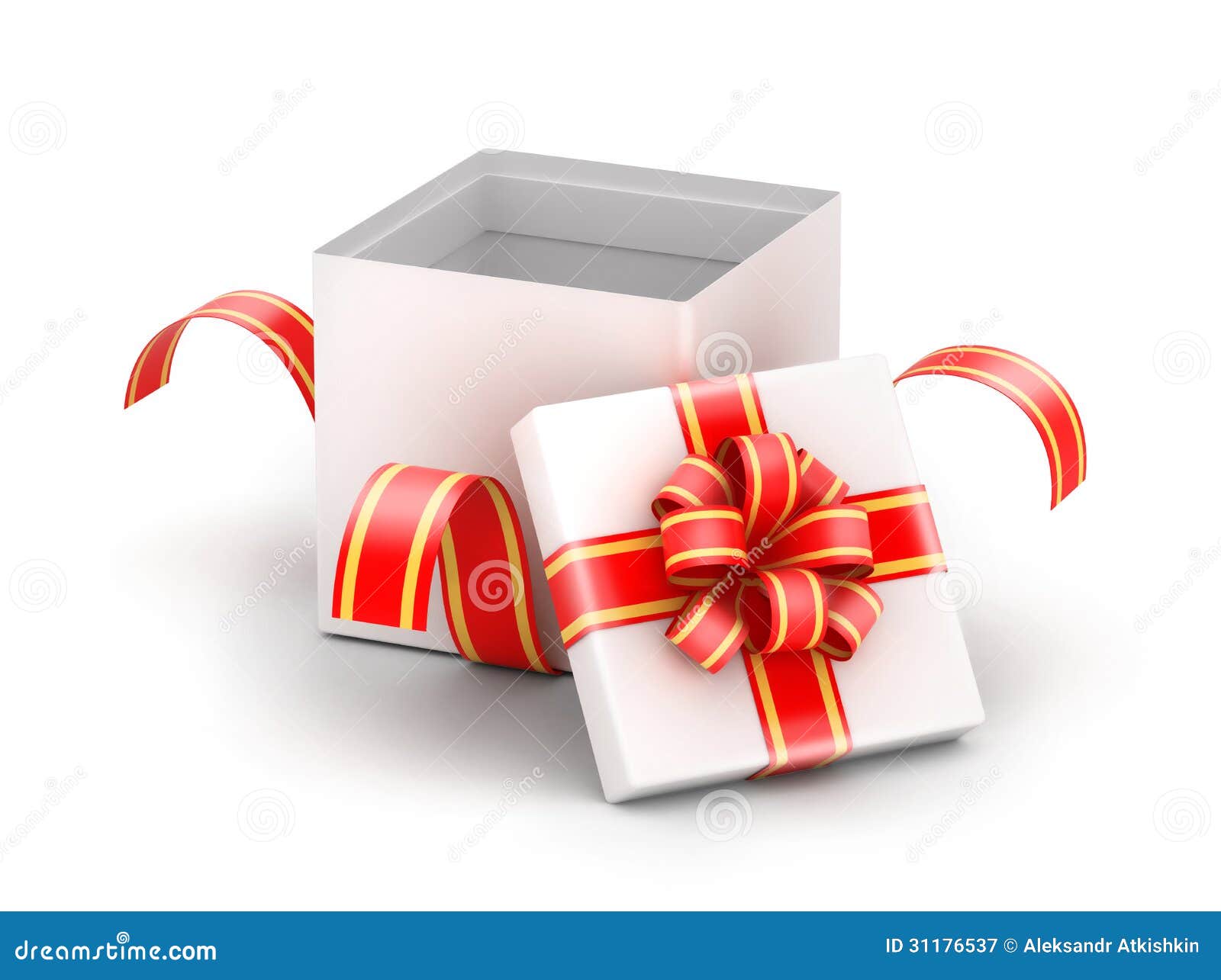 Caja De Regalo Blanca Abierta Stock de ilustración - Ilustración de ...