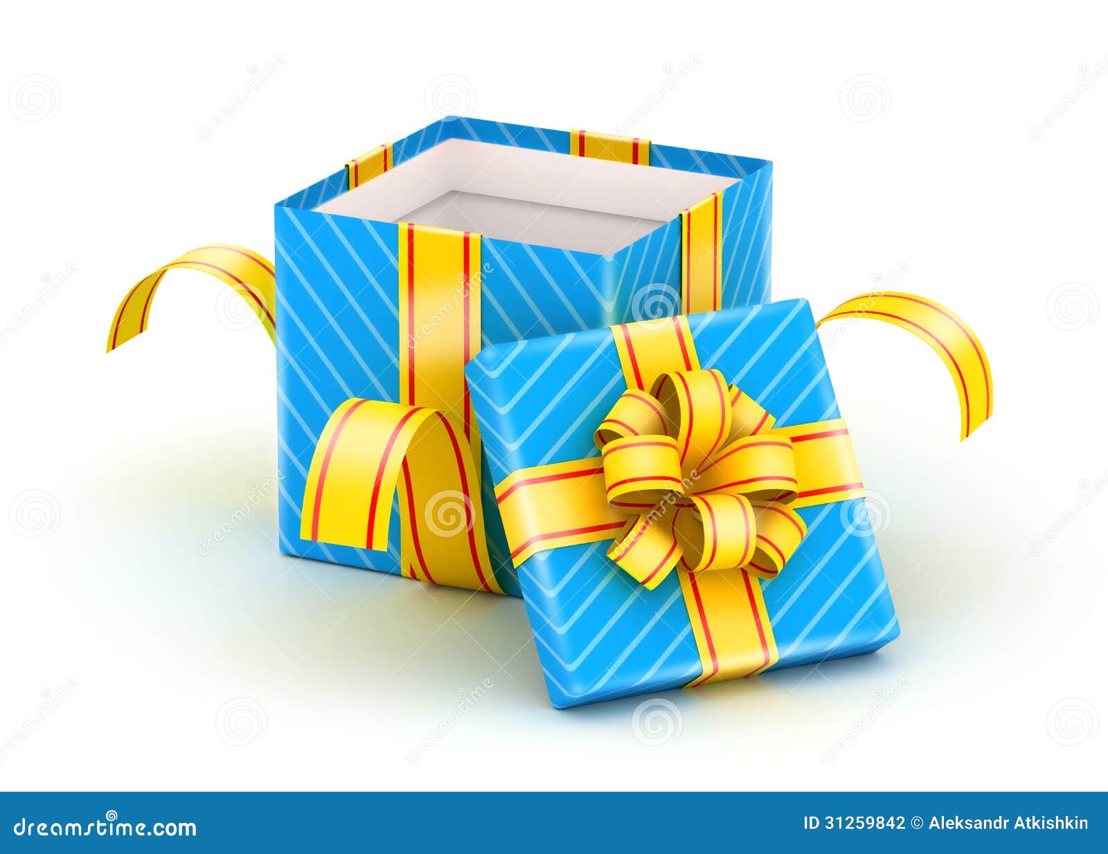 Caja De Regalo Blanca Abierta Stock de ilustración - Ilustración de ...