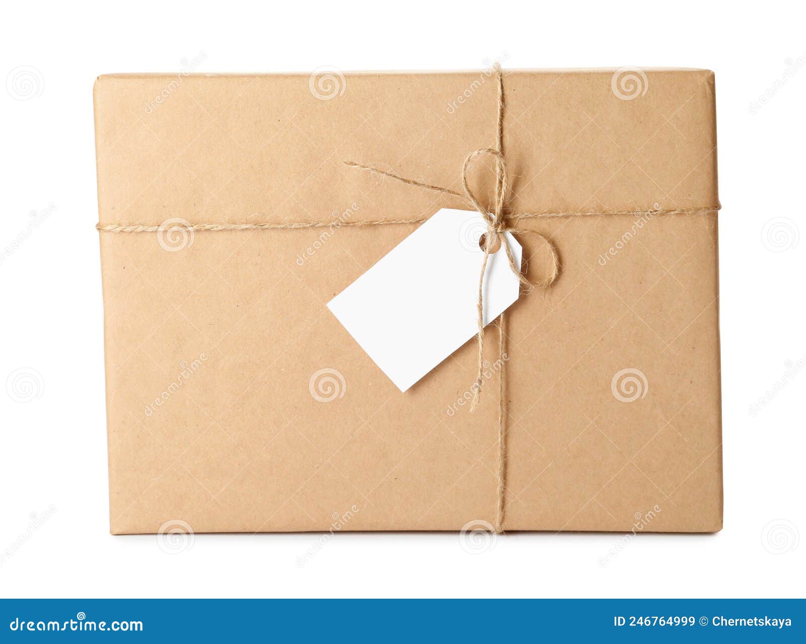 Caja De Regalo Envuelta En Papel Kraft Con Arco Y Etiqueta Aislada En ... Caja De Regalo Envuelta En Papel Kraft Con Arco Y Etiqueta Aislada En ...
