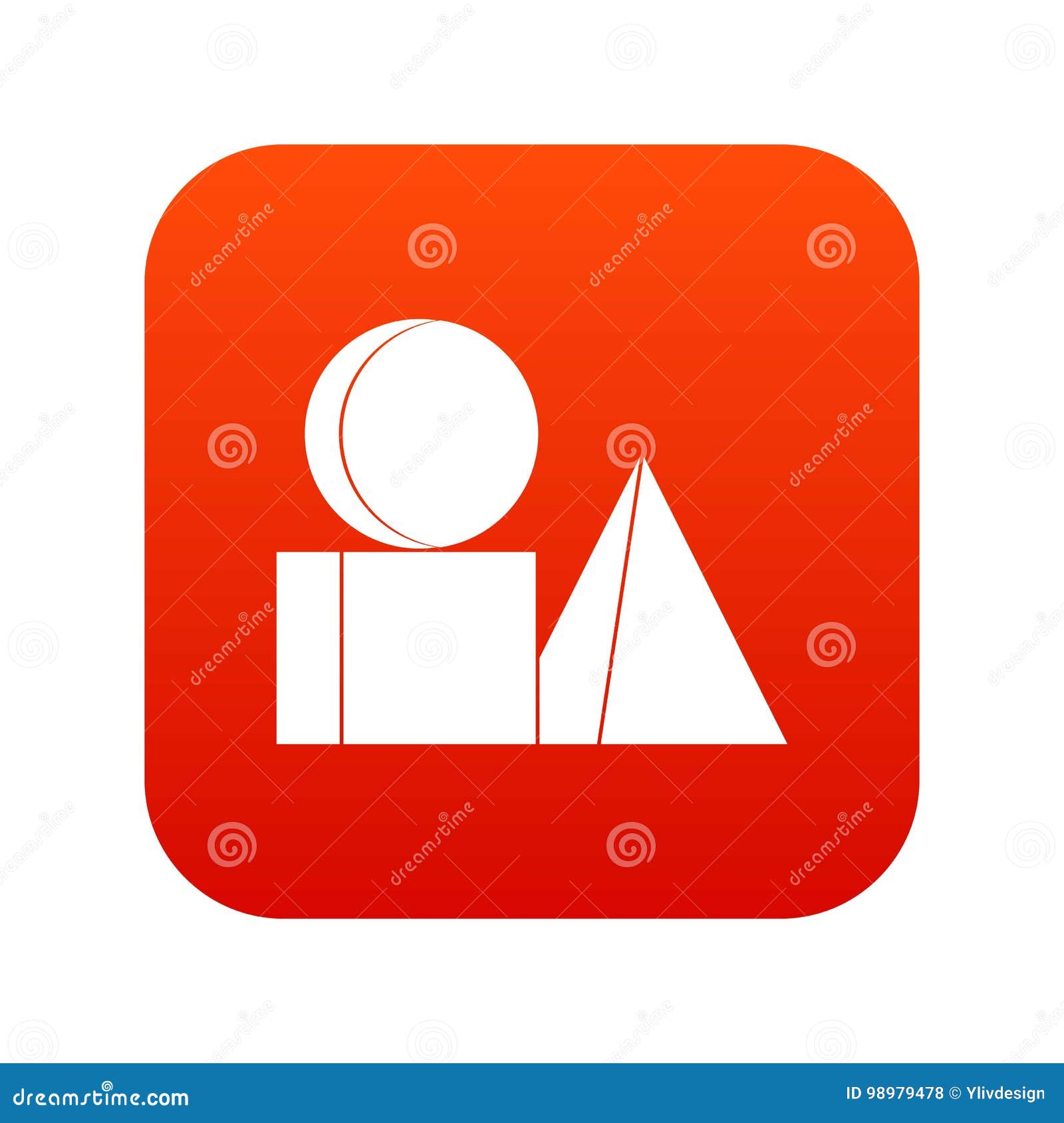 Caja De Rojo Digital Del Icono De Los Ladrillos Ilustración Del Vector