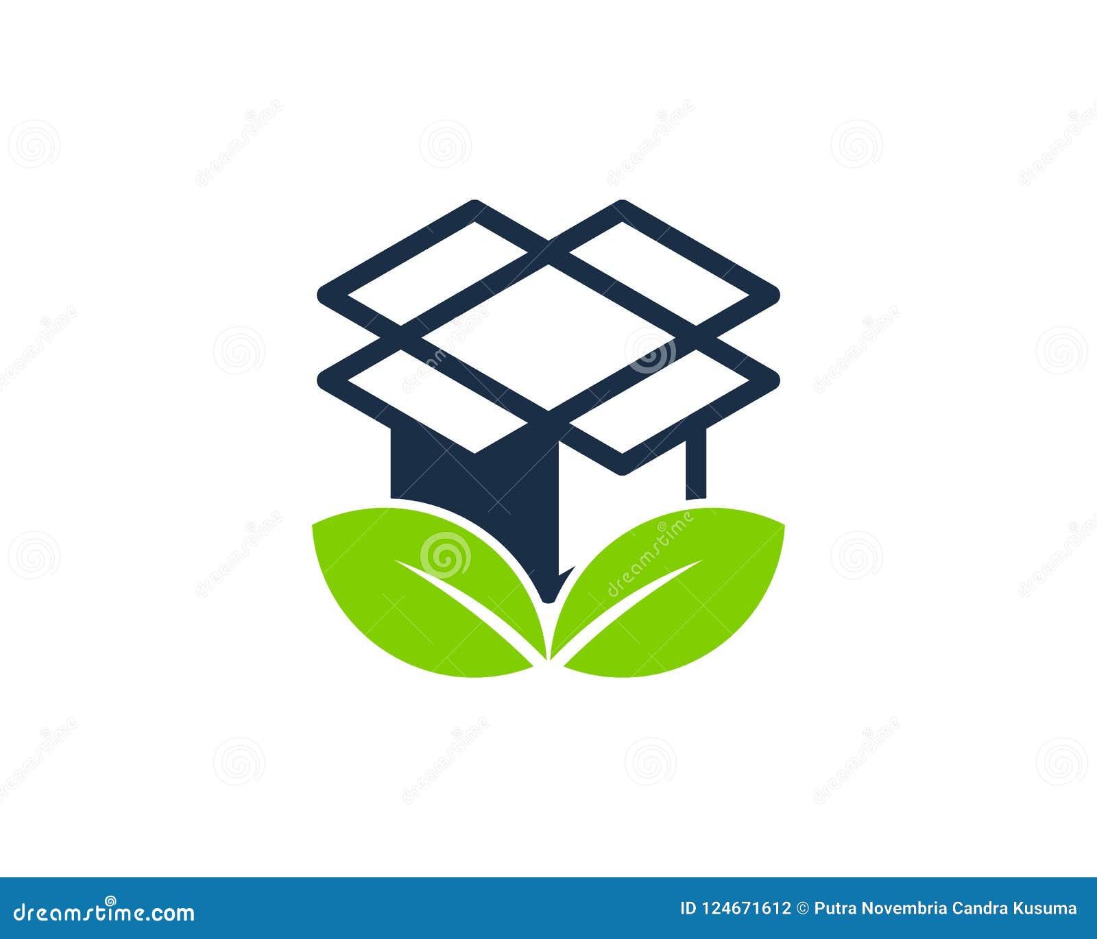 Caja Logo Icon Design De La Hoja Ilustración del Vector - Ilustración ...