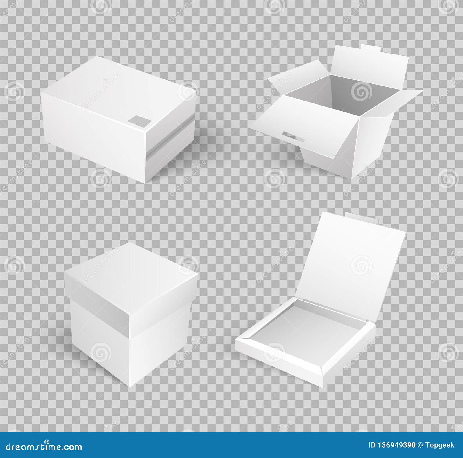 Caja Rectangular Del Paquete Del Paquete Del Vector Cerrado De Los ...