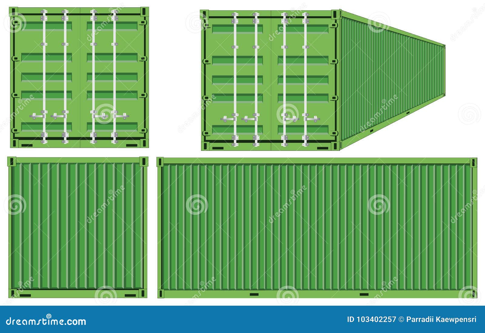 Caja verde 3D del envase ilustración del vector. Ilustración de ...