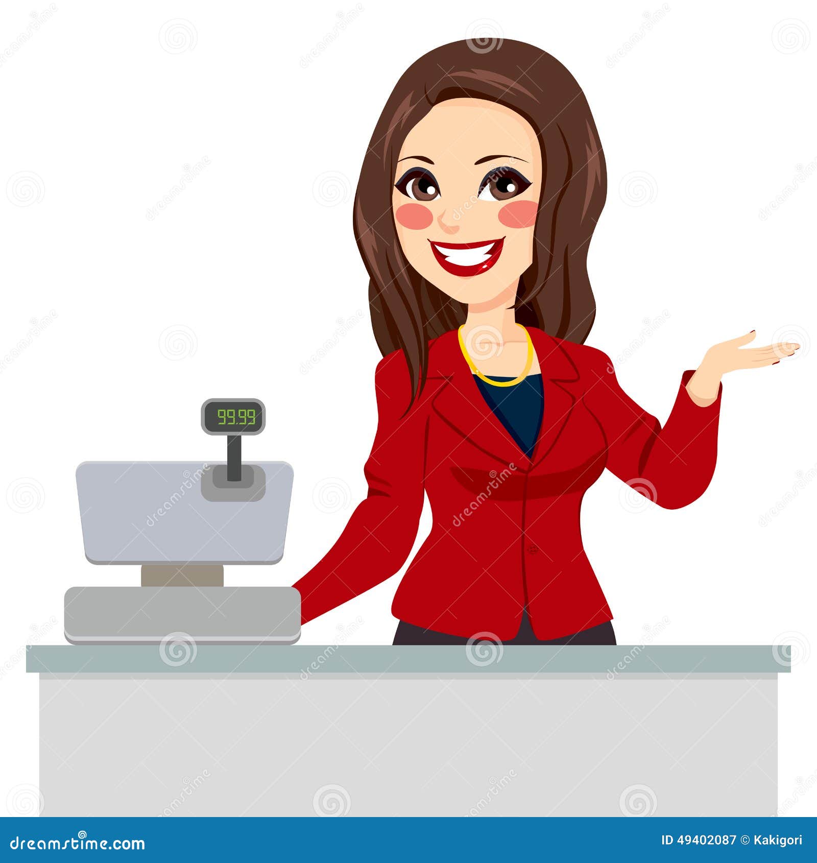 Cajero moreno Seller ilustración del vector. Ilustración de compra ...