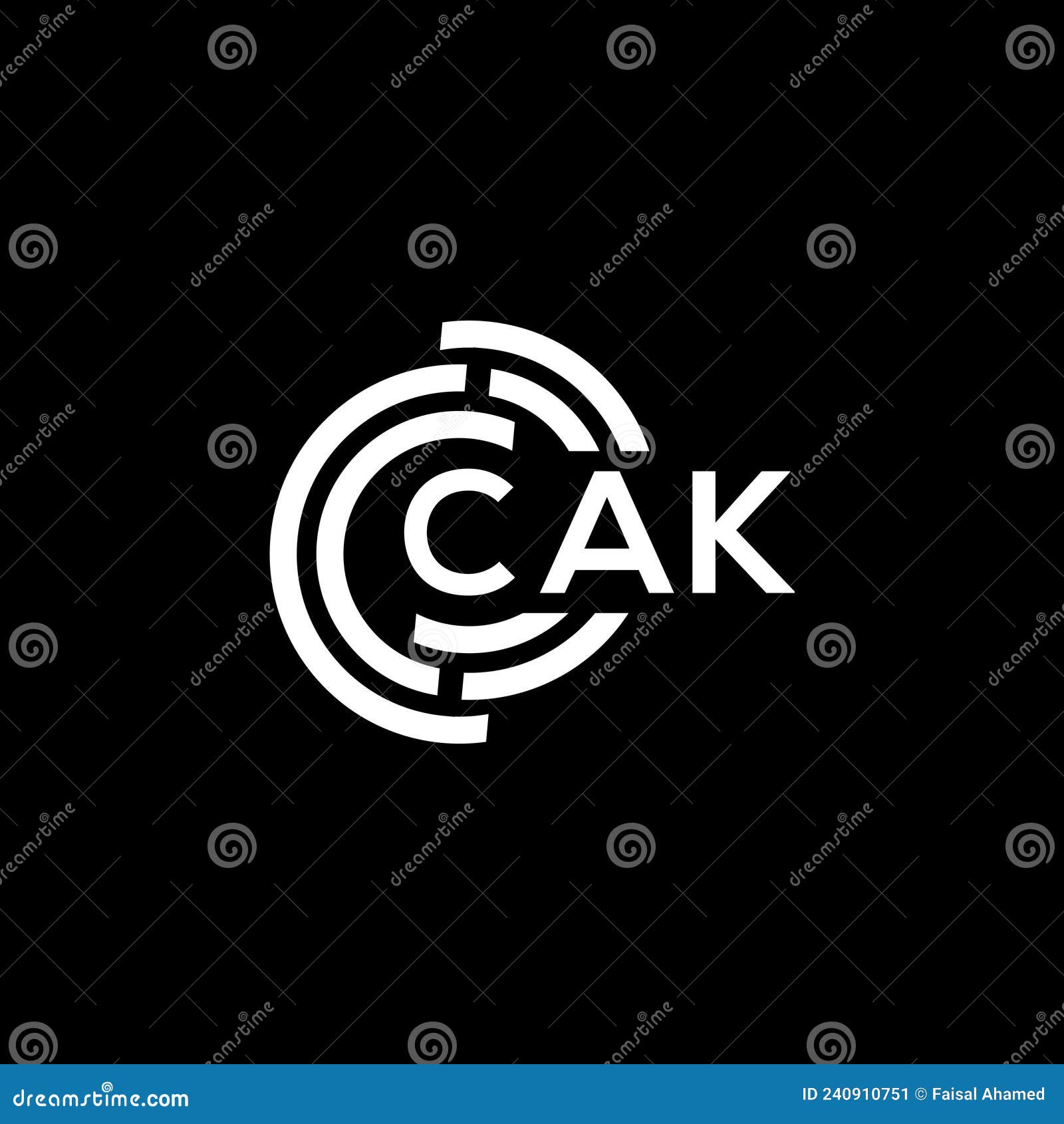 CAK Letter Logo Design on Black Background. CAK Creative Initials ...
