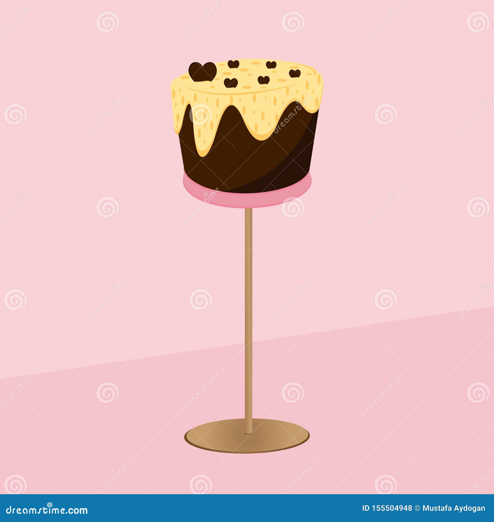 Cake on table stock vector. Illustration of happy, chocolate - 155504948