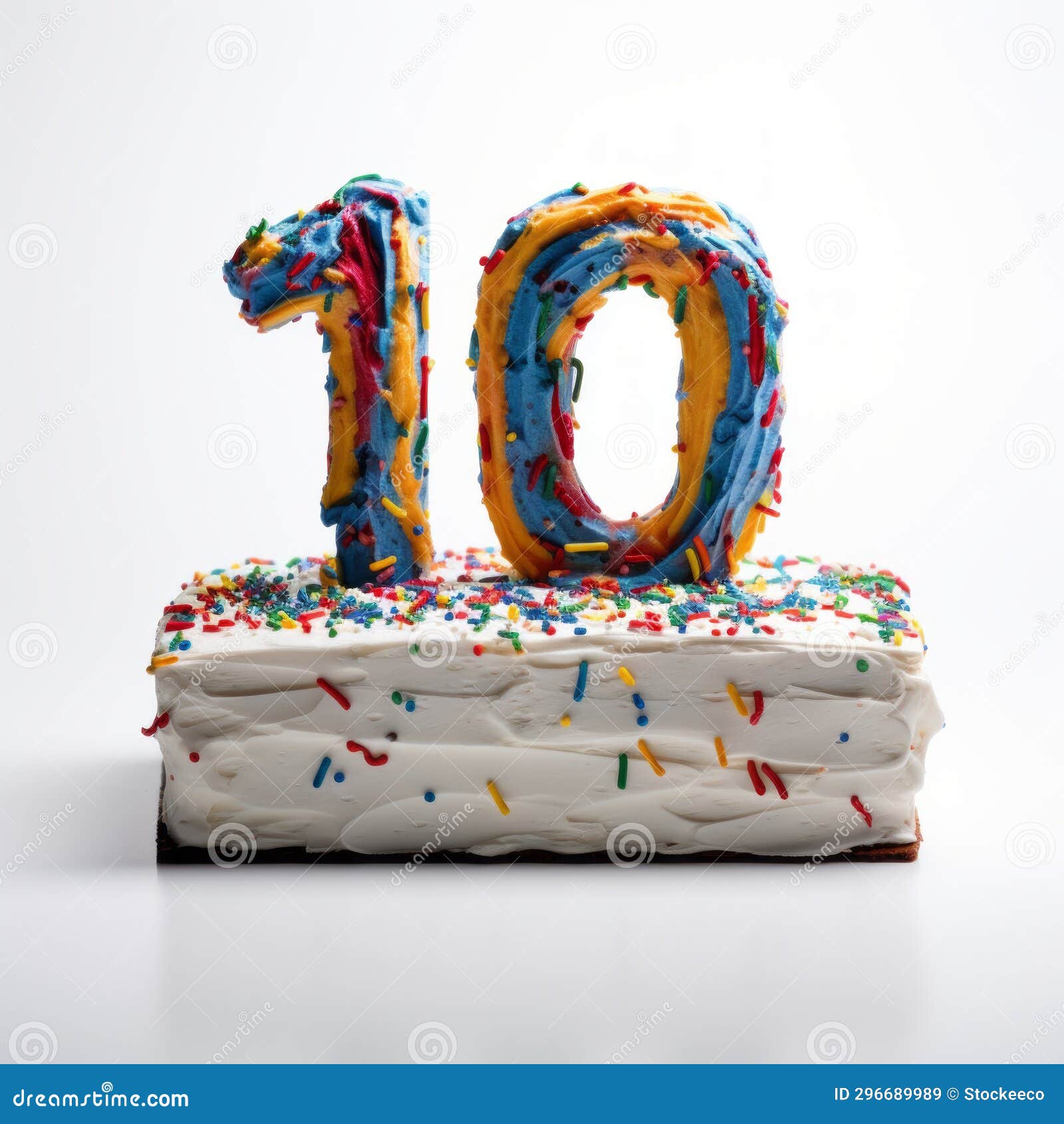 Transcendentalist-themed Cake With Number Ten And Confetti-like Dots ...