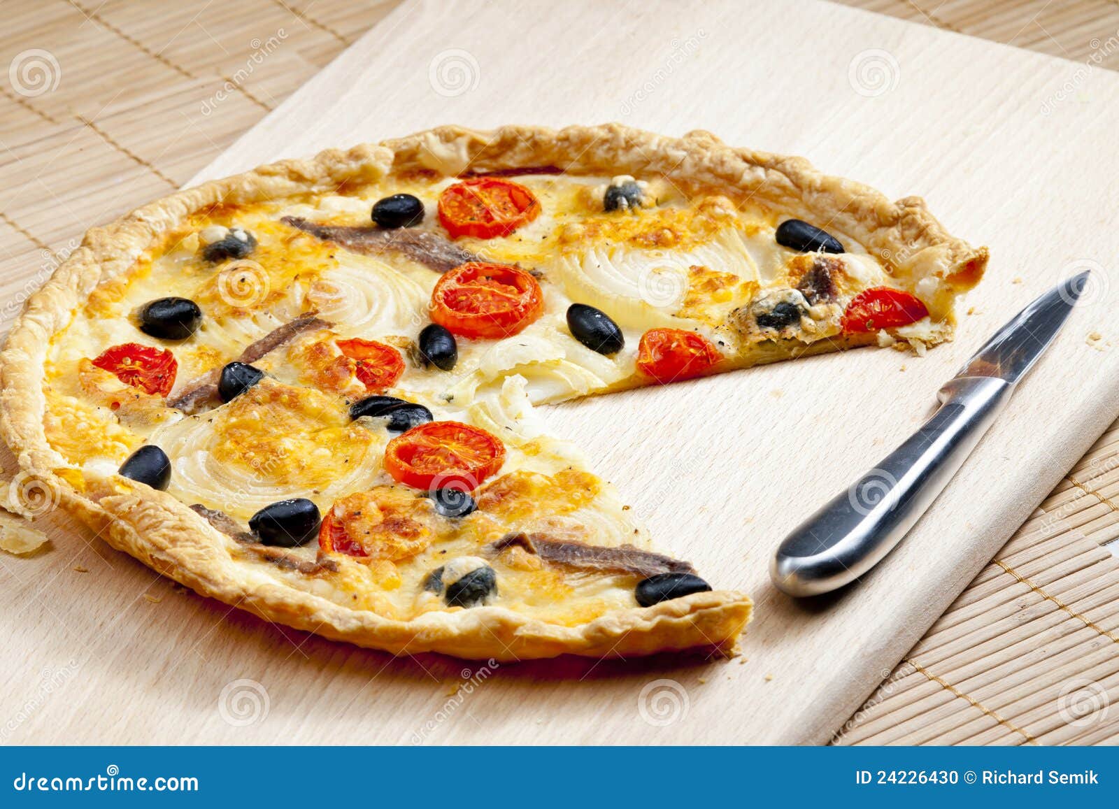 Cake with anchovies stock photo. Image of inside, vegetable - 24226430