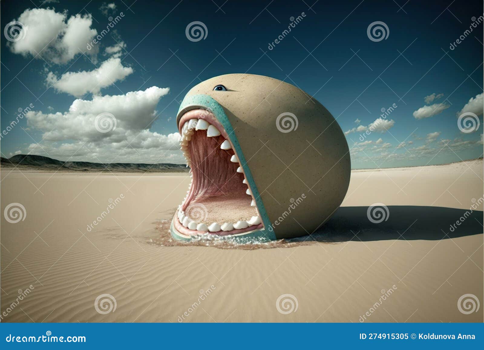 Cake As a Monster with Big Teeth. Created with Generative AI Technology ...