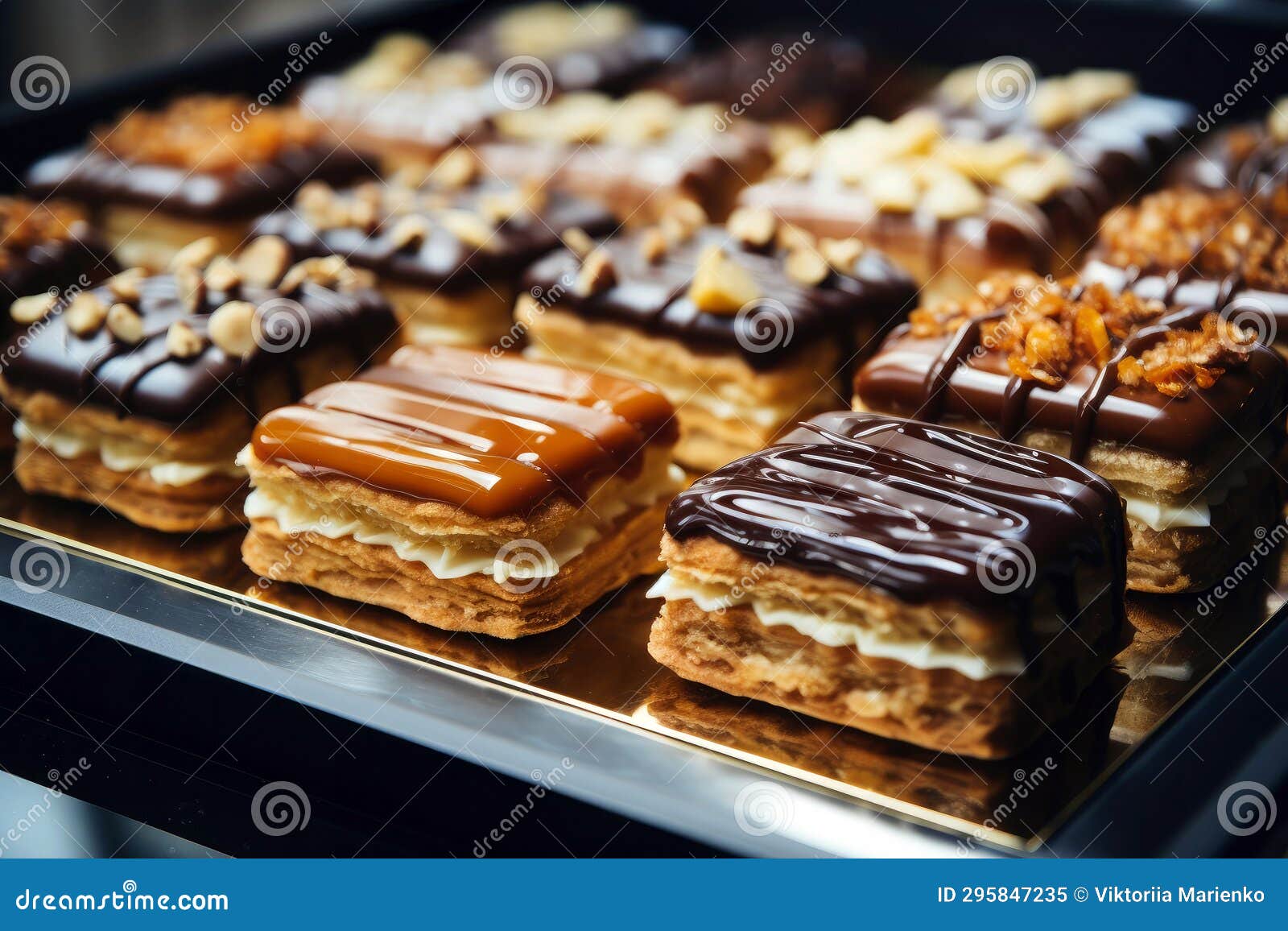 Cake Assortment in the Bakery Stock Illustration - Illustration of ...
