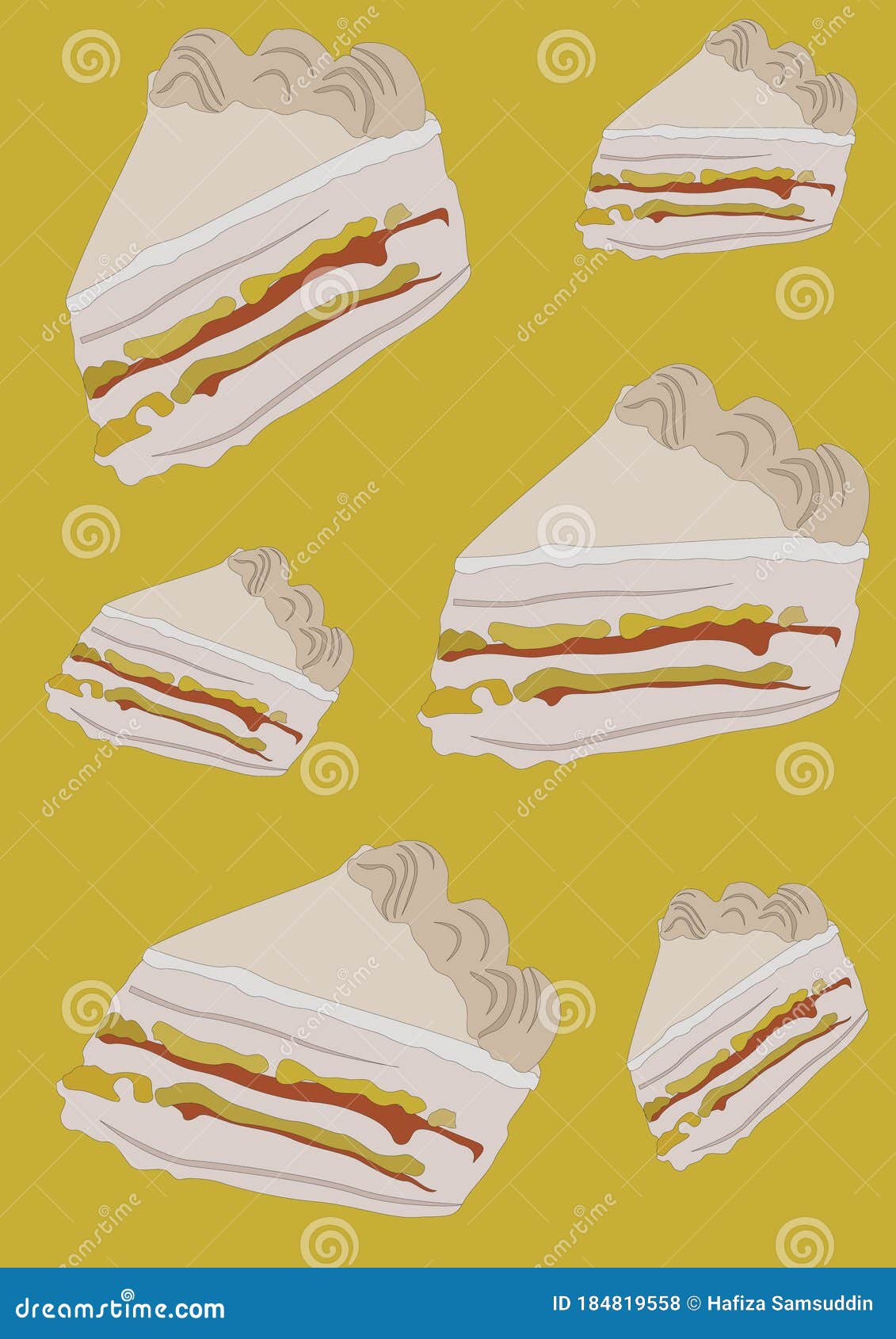 Cake Background Design. Vector Illustration Decorative Background ...
