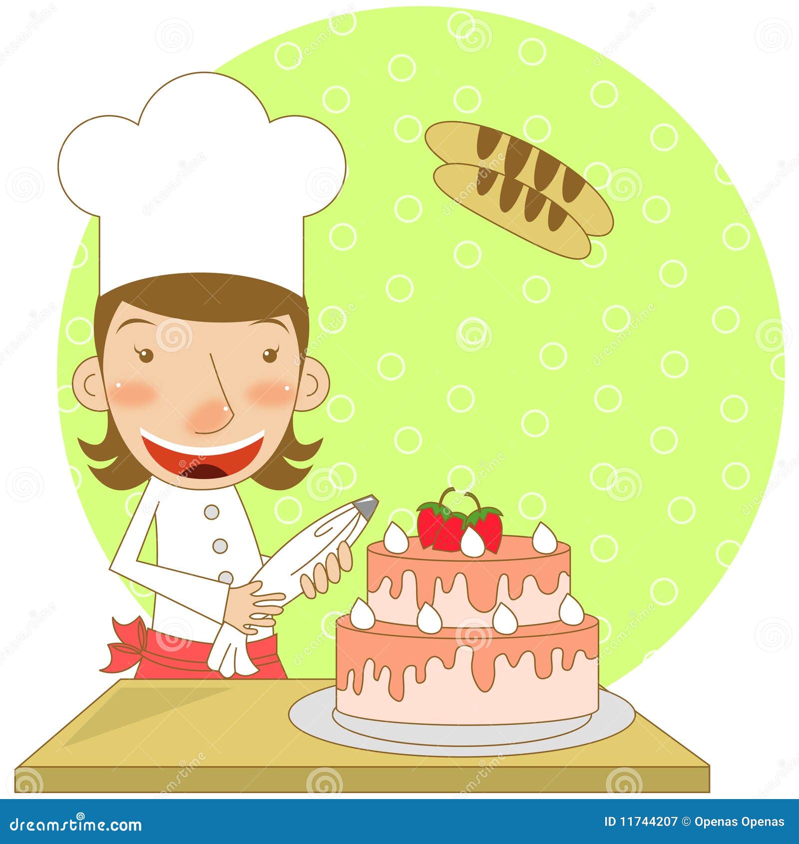 Cake baker stock vector. Illustration of cake, girl, baker - 11744207
