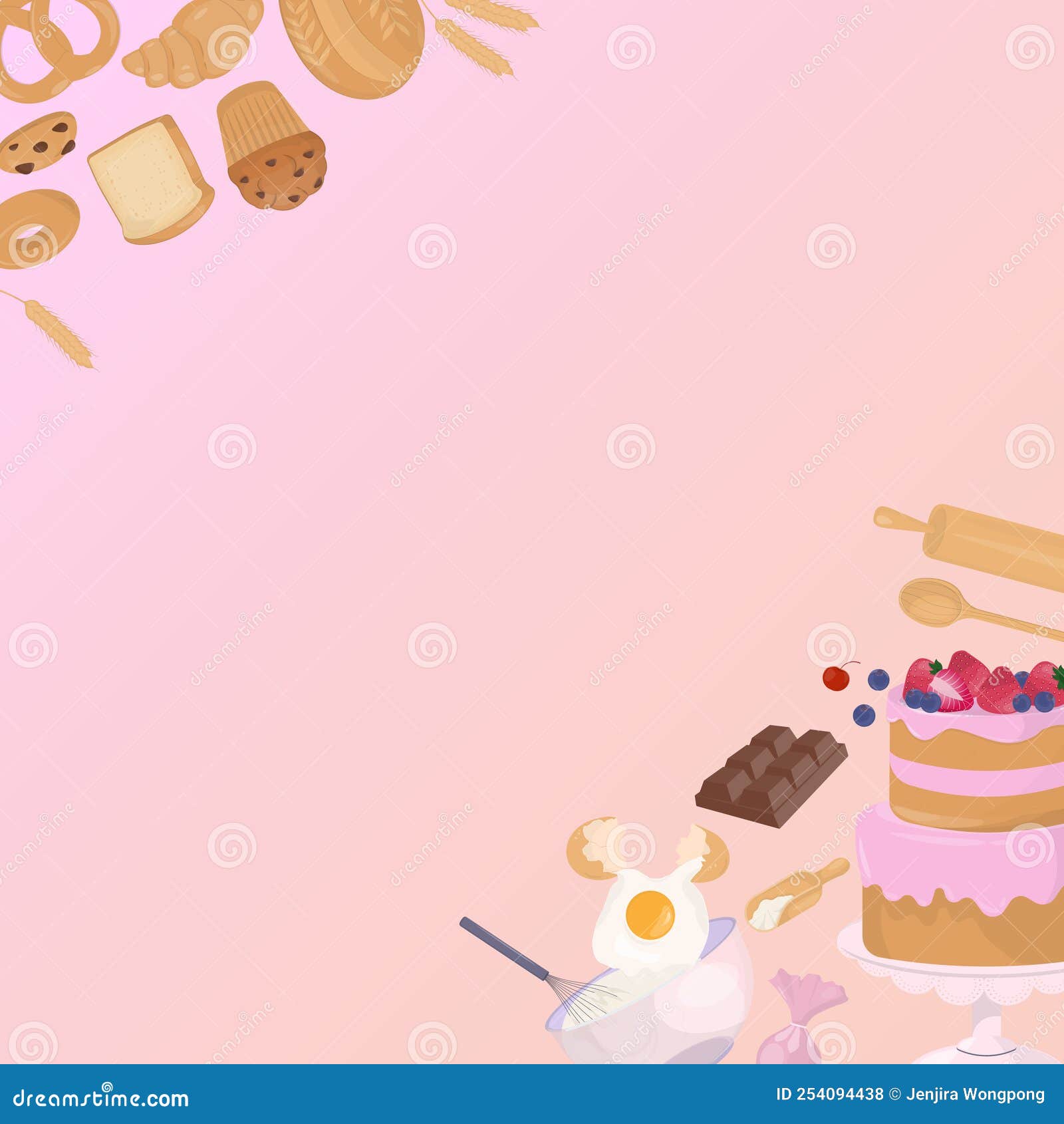 Cake and Bakery Baked Goods Banner Stock Vector - Illustration of space ...