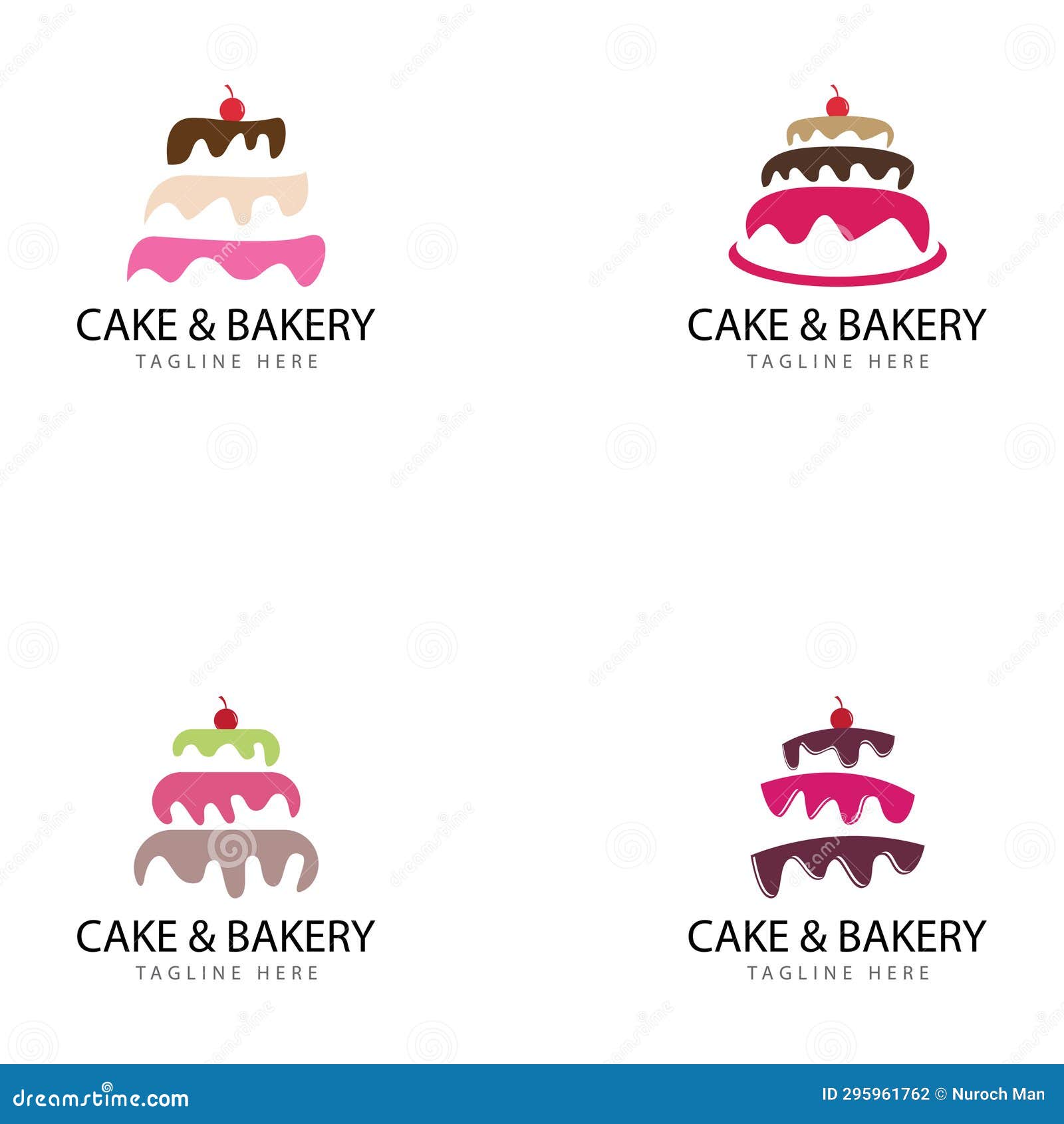 Cake Bakery Logo Design Illustration Stock Illustration - Illustration ...