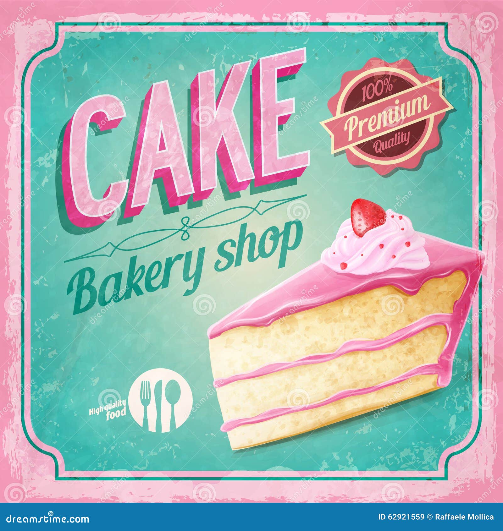 CAKE BANNER stock vector. Illustration of card, fresh - 62921559