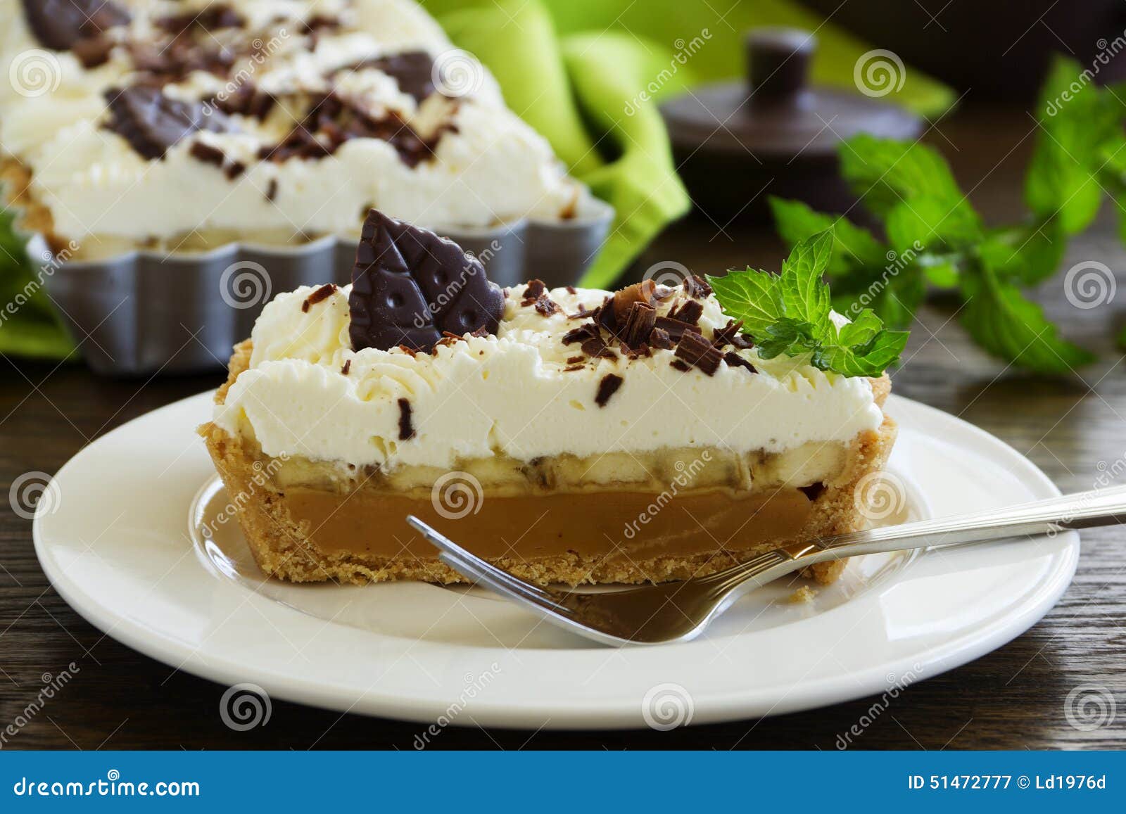 Cake Banoffi with caramel stock image. Image of celebration - 51472777