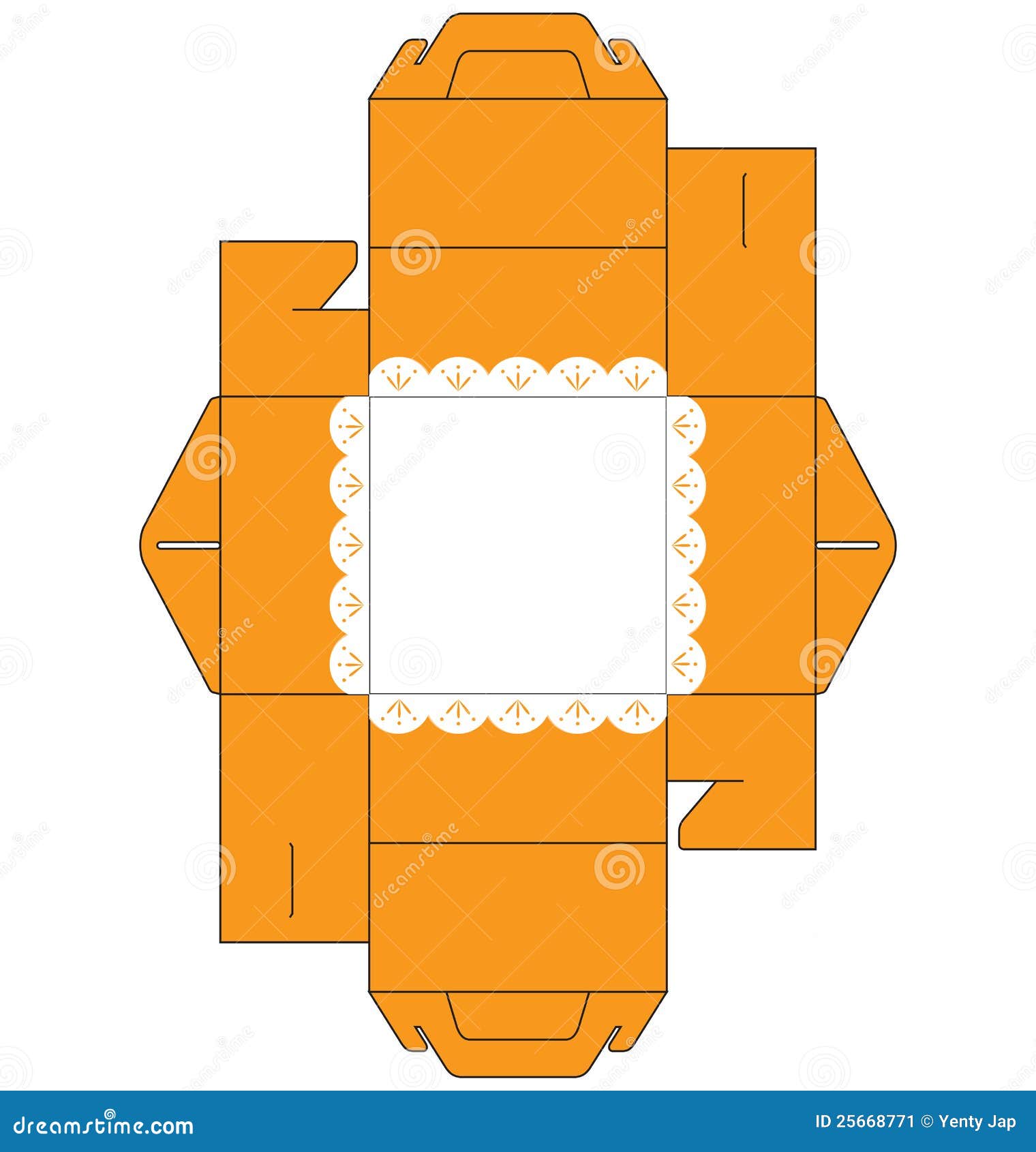 Cake Box Square stock vector. Illustration of decorative - 25668771