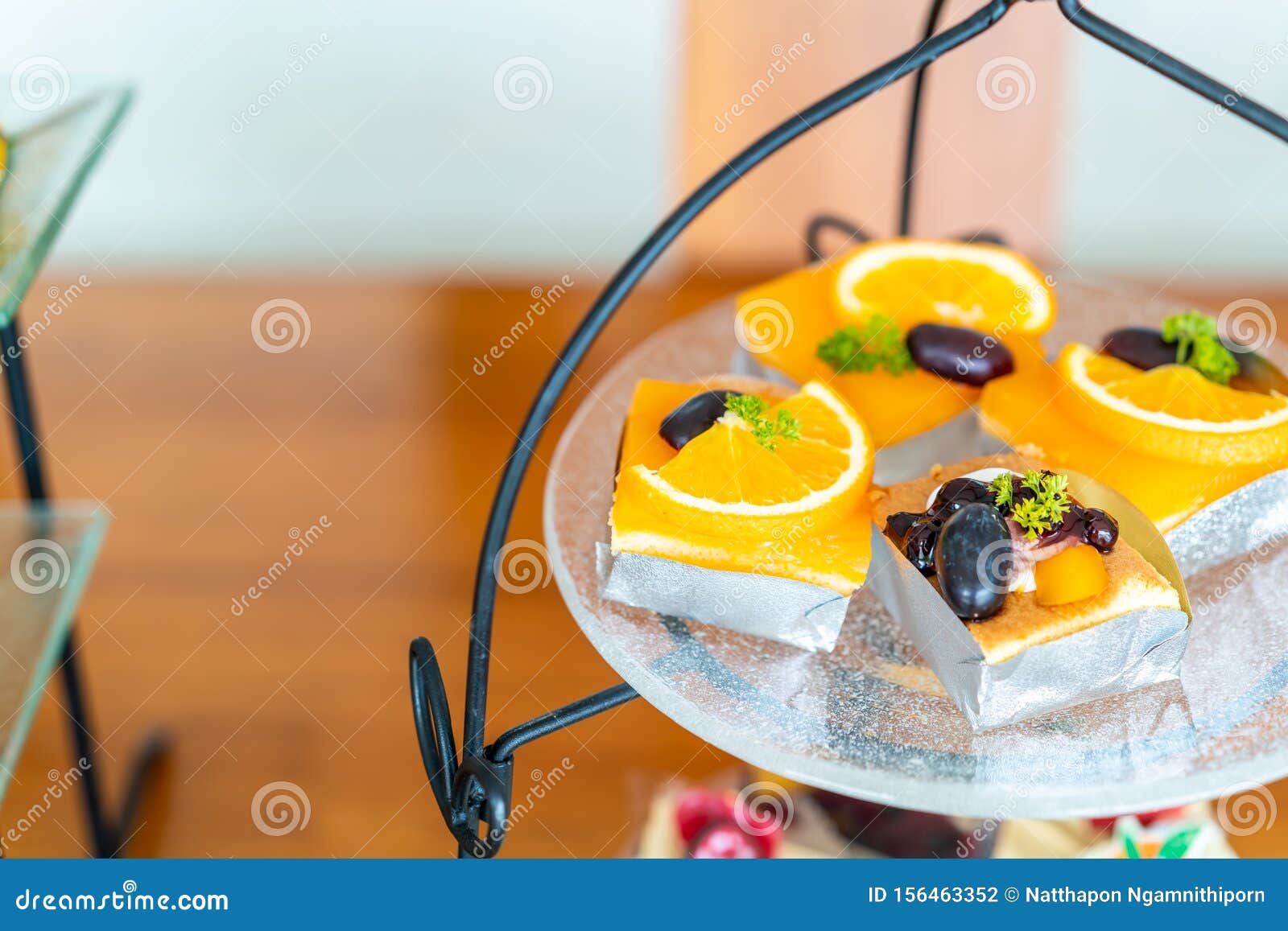 Cake on buffet line stock photo. Image of closeup, freshness - 156463352