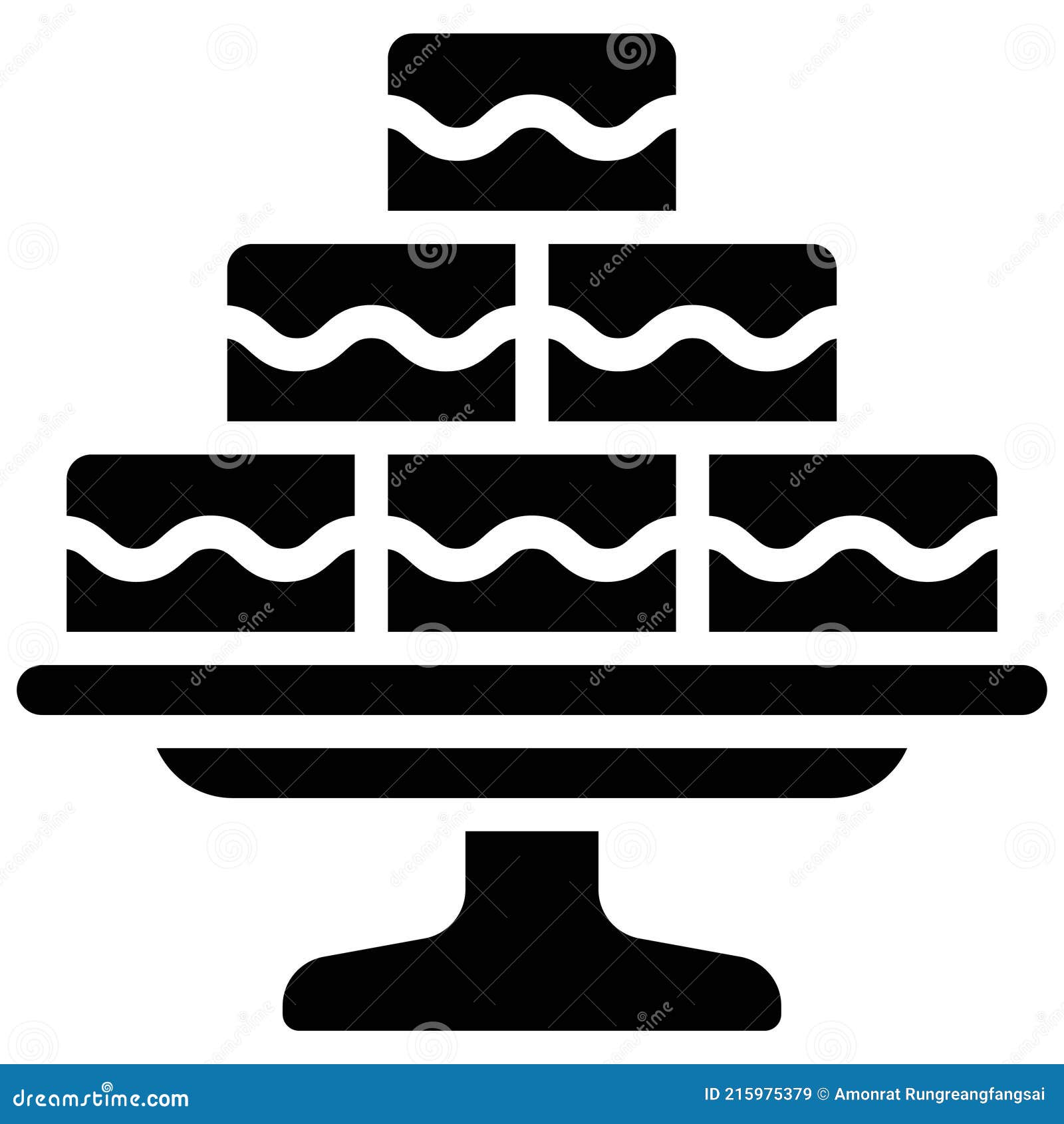 Cake on Cake Stand Icon, Bakery and Baking Related Vector Stock Vector ...