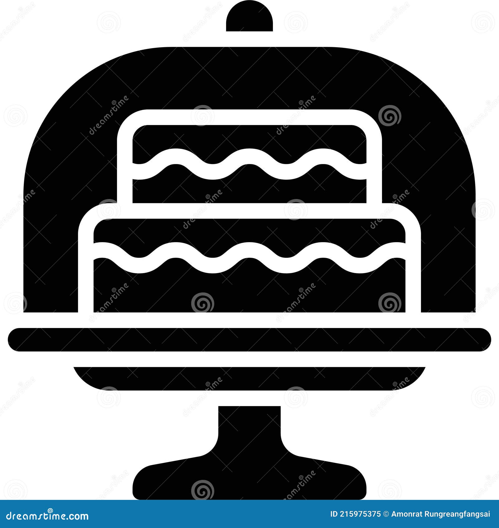 Cake on Cake Stand Icon, Bakery and Baking Related Vector Stock Vector ...