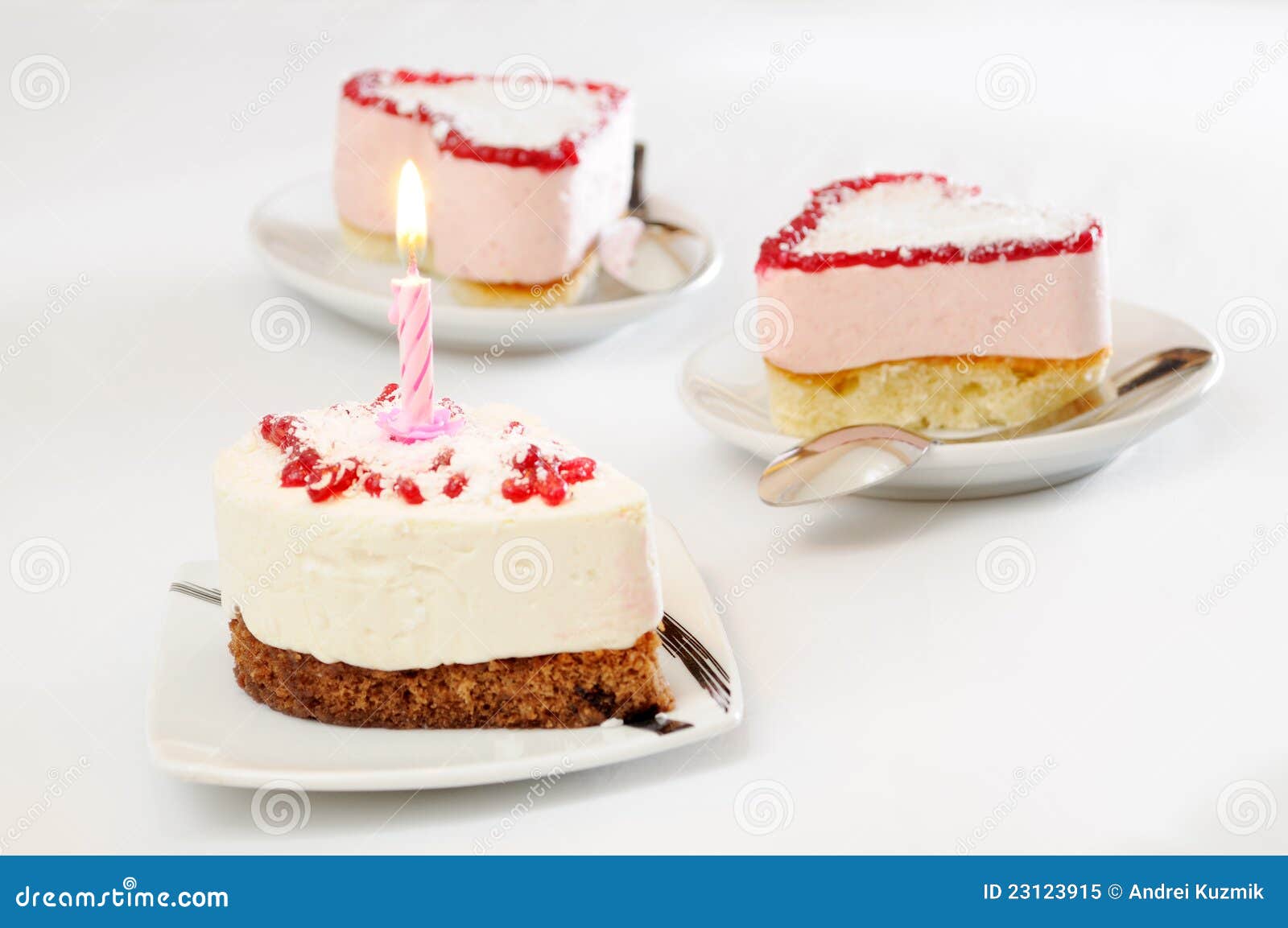 Cake with a candle stock image. Image of small, candy - 23123915