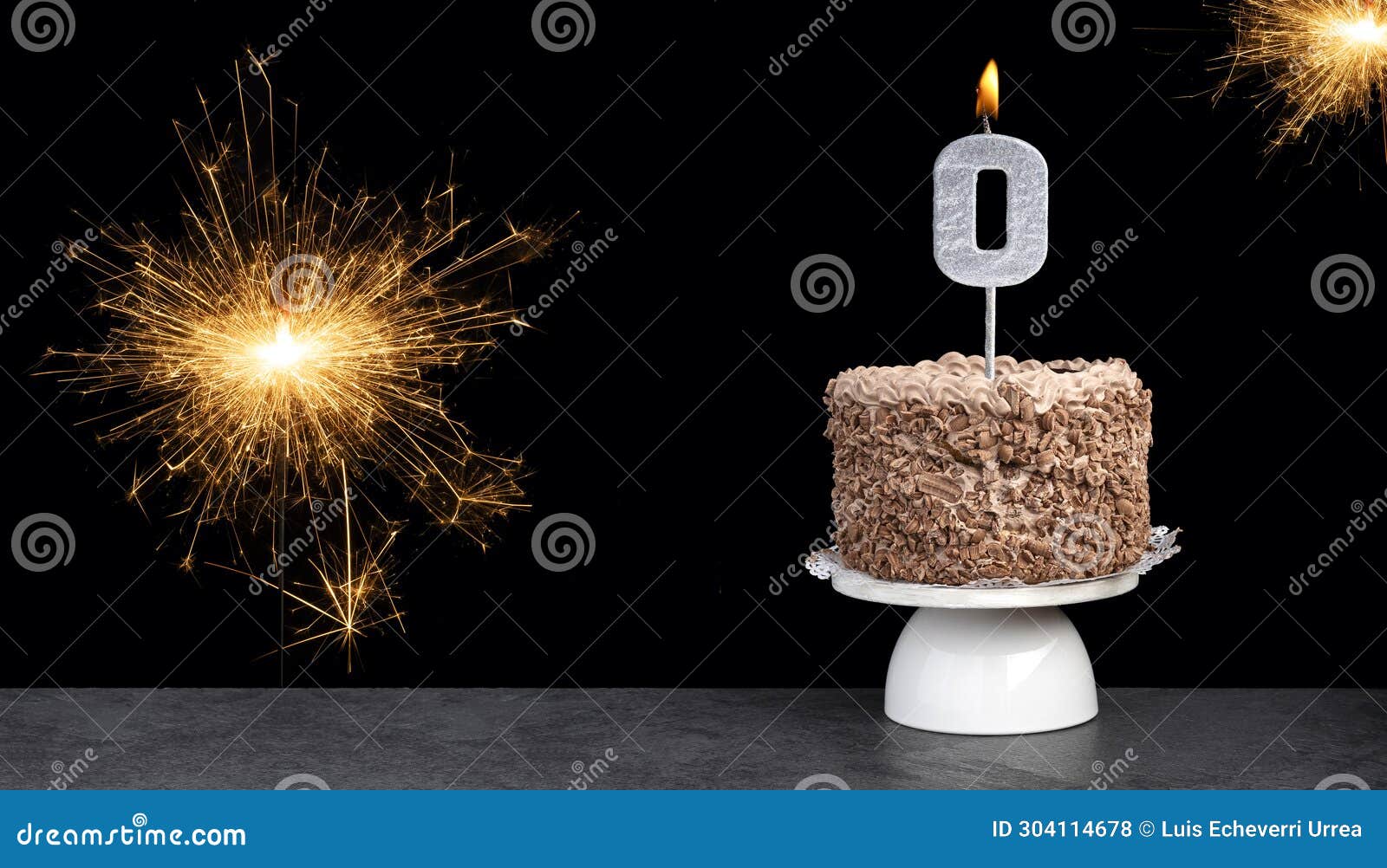 Cake with Candle Number 0 - Birthday Card Stock Photo - Image of ...