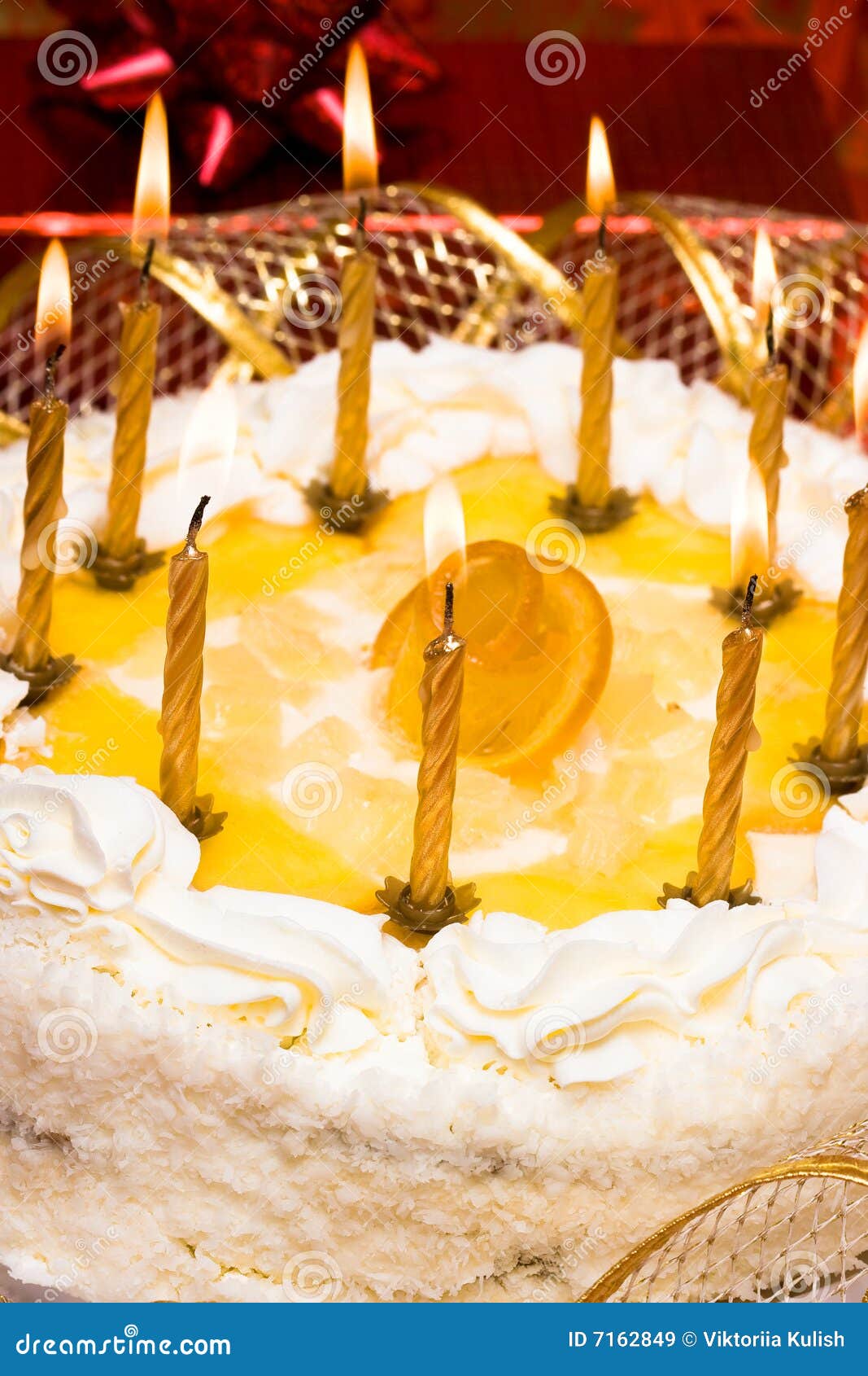 Cake and candles stock image. Image of bright, greeting - 7162849