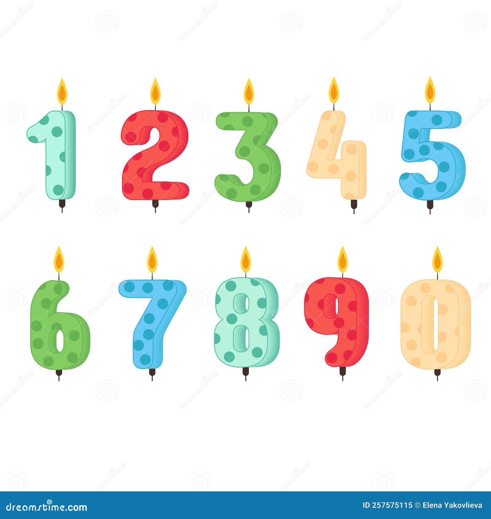 Cake Candles with the Number of Ages Stock Vector - Illustration of ...