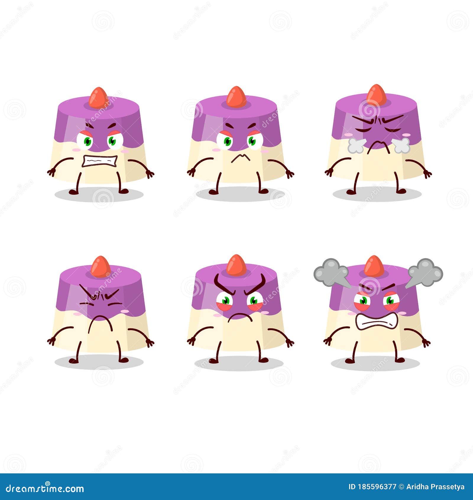 Cake Cartoon Character with Various Angry Expressions Stock Vector ...