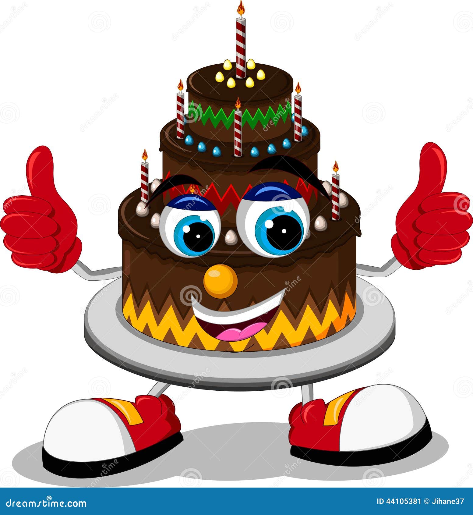 Cake Cartoon Thumb Up Stock Illustration - Image: 44105381