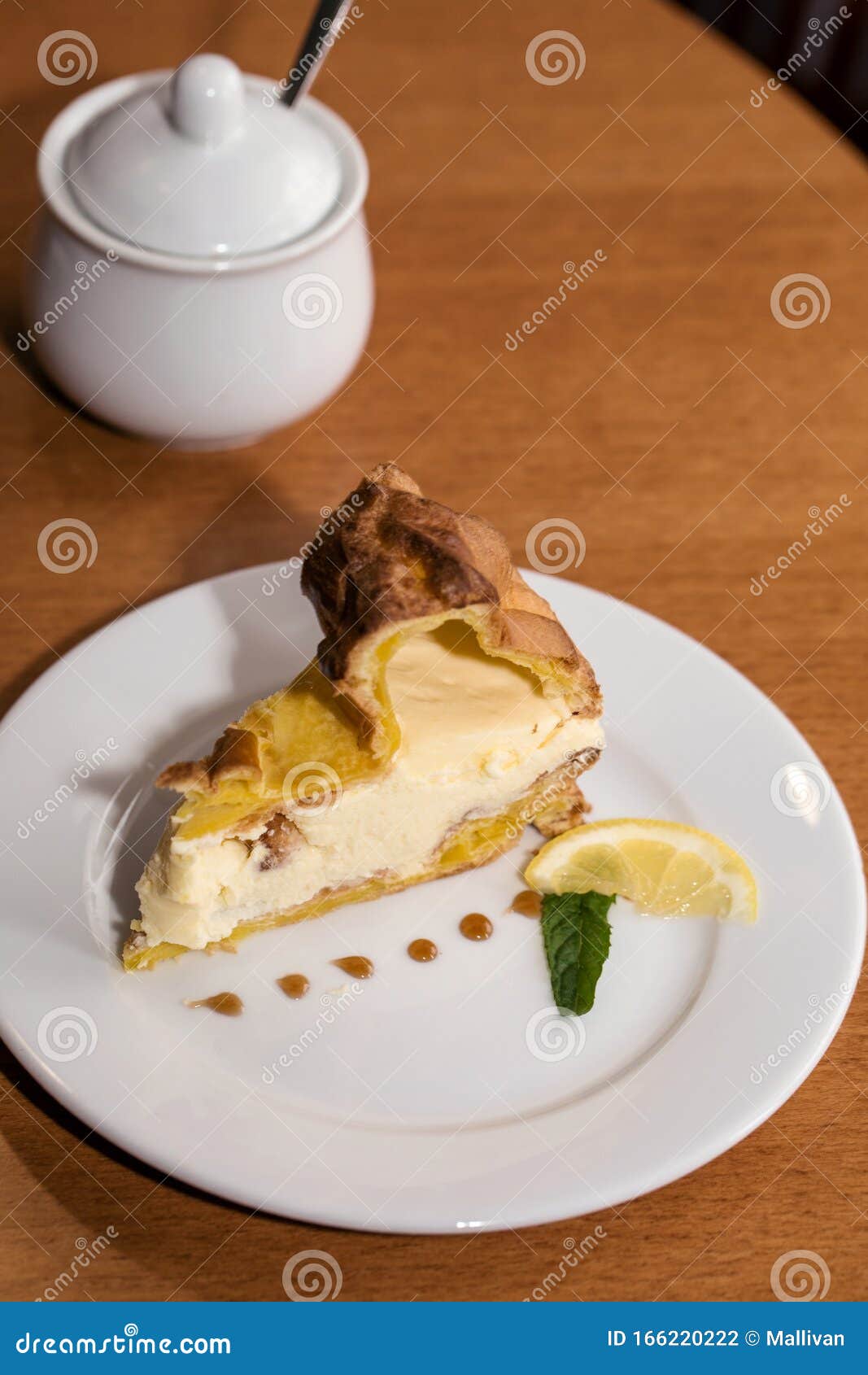Cake on Choux Pastry with Lemon Cream, Top View Stock Photo - Image of ...