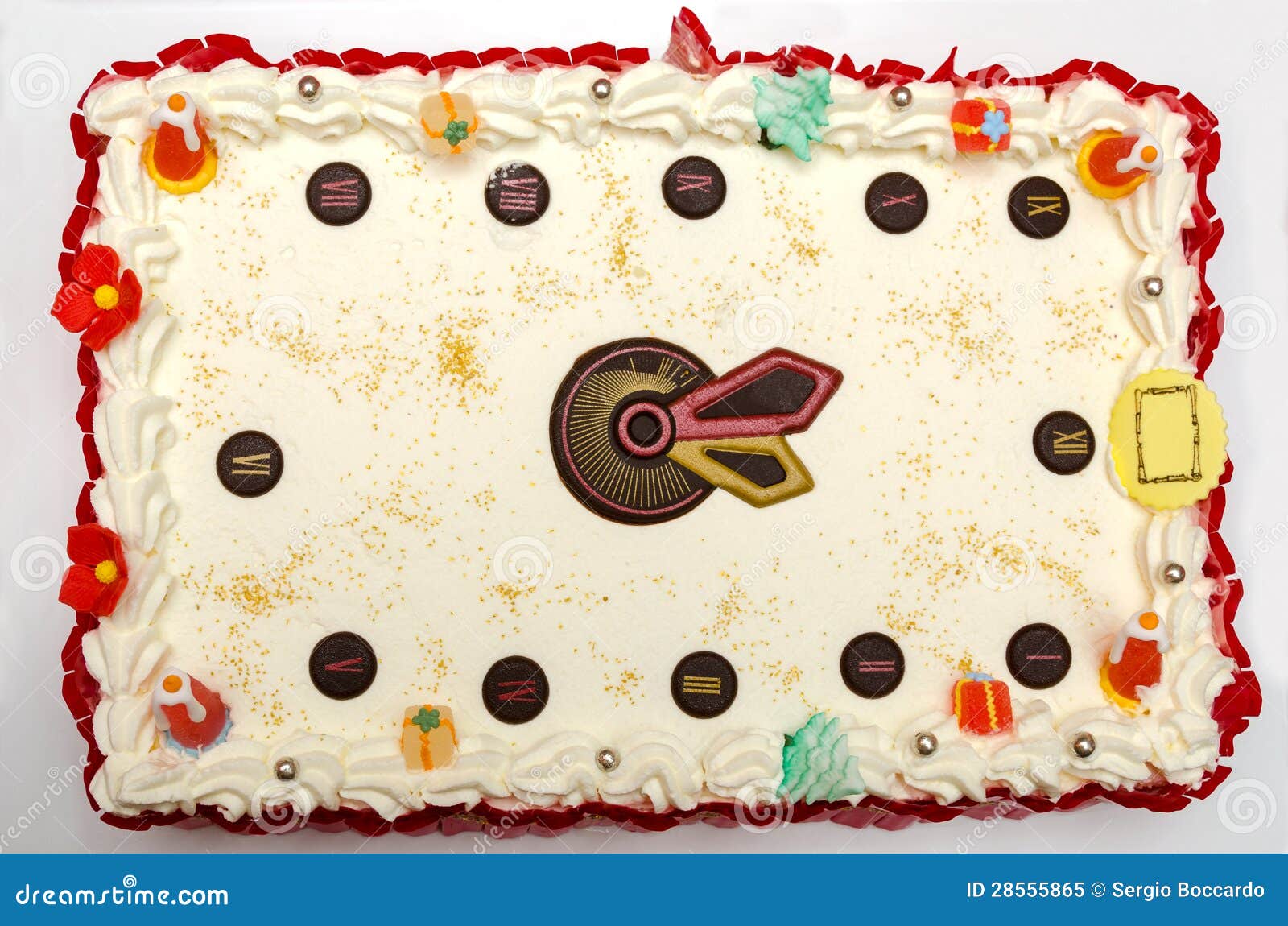 Cake with clock stock image. Image of cake, sugar, rectangle - 28555865