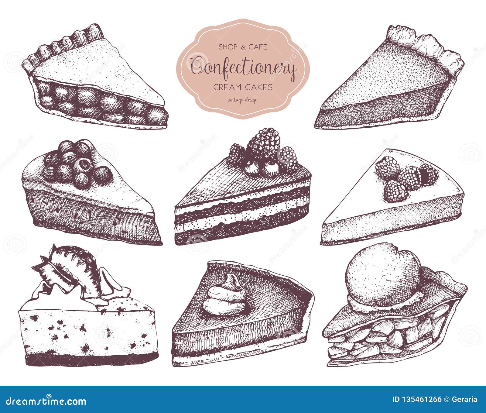 Vector Collection of Ink Hand Drawn Fruit and Berry Baking Illustration ...