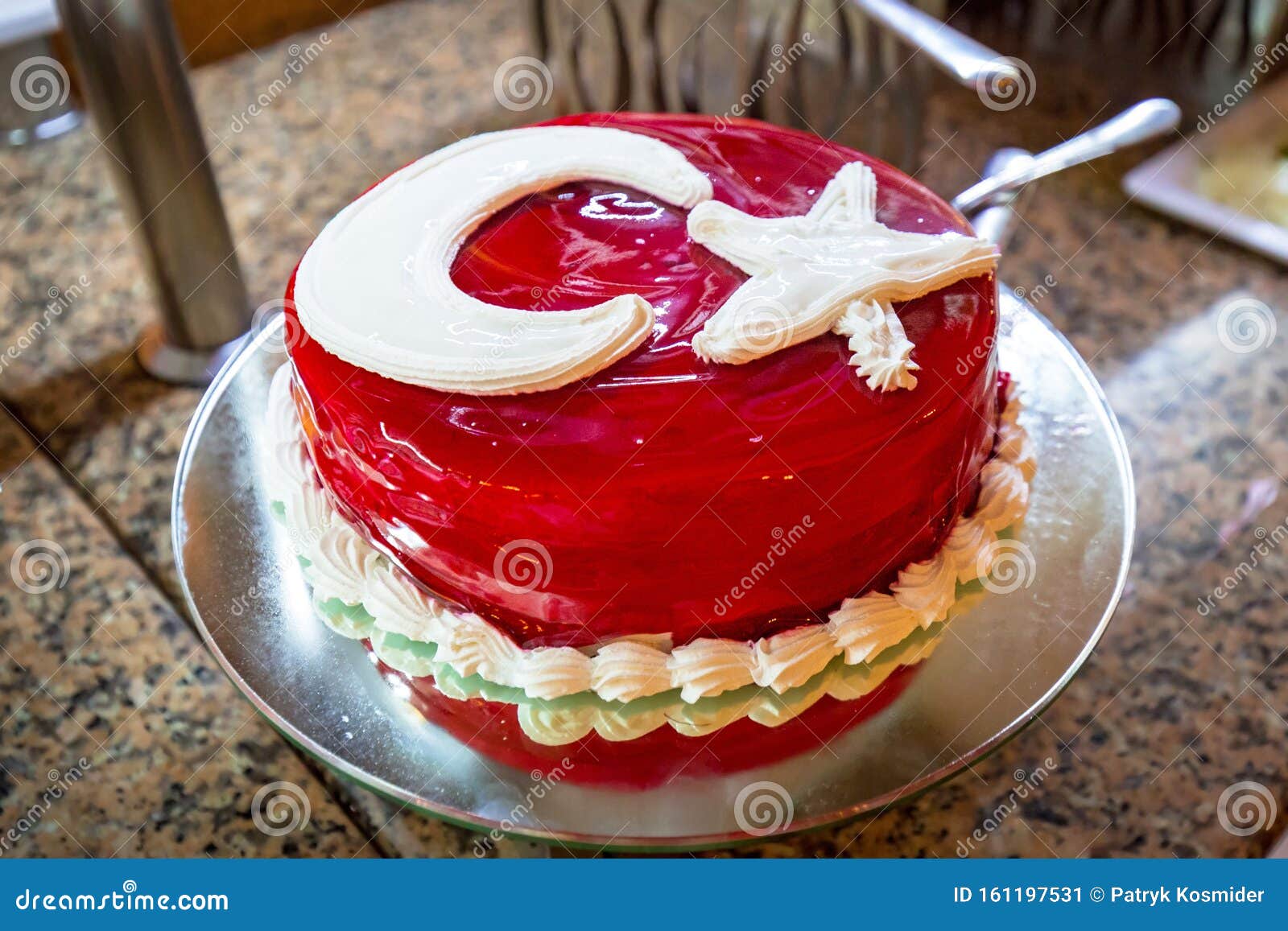 Cake with Colors of Turkish Flag in the Hotel Restaurant Stock Image ...