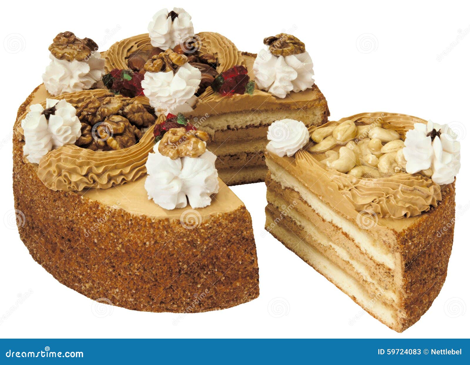 Cake with cream stock image. Image of brown, birthday - 59724083