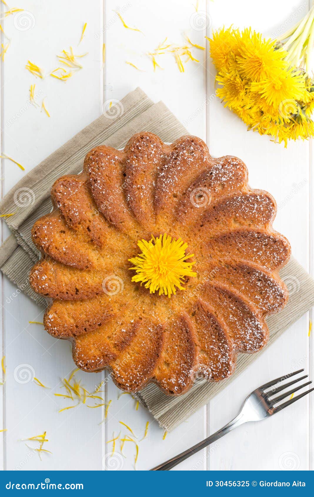 Cake with Dandelion S Flowers Stock Image - Image of chicory, nutrition ...