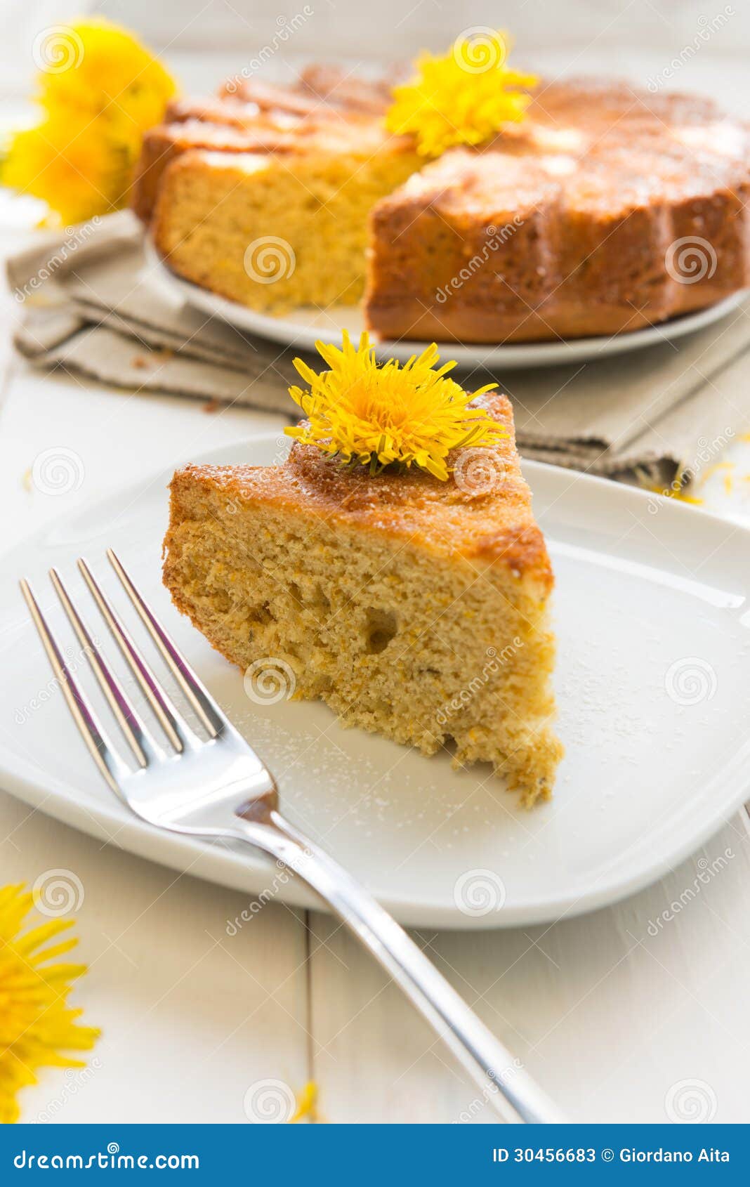 Cake with Dandelion S Flowers Stock Image - Image of cuisine, chicory ...