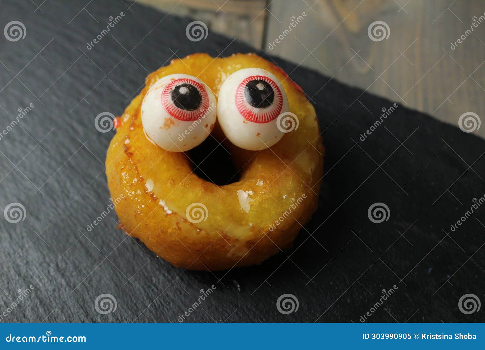 Cake Donut with Eyes Halloween Scary Desserts Stock Image - Image of ...