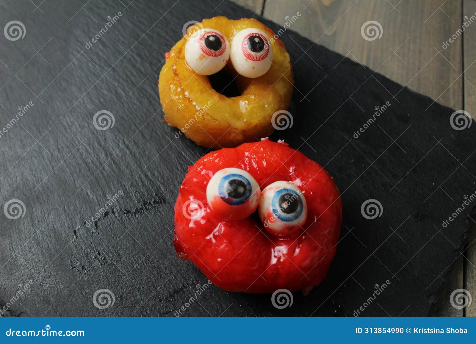 Cake Donut with Eyes Halloween Scary Desserts Stock Photo - Image of ...