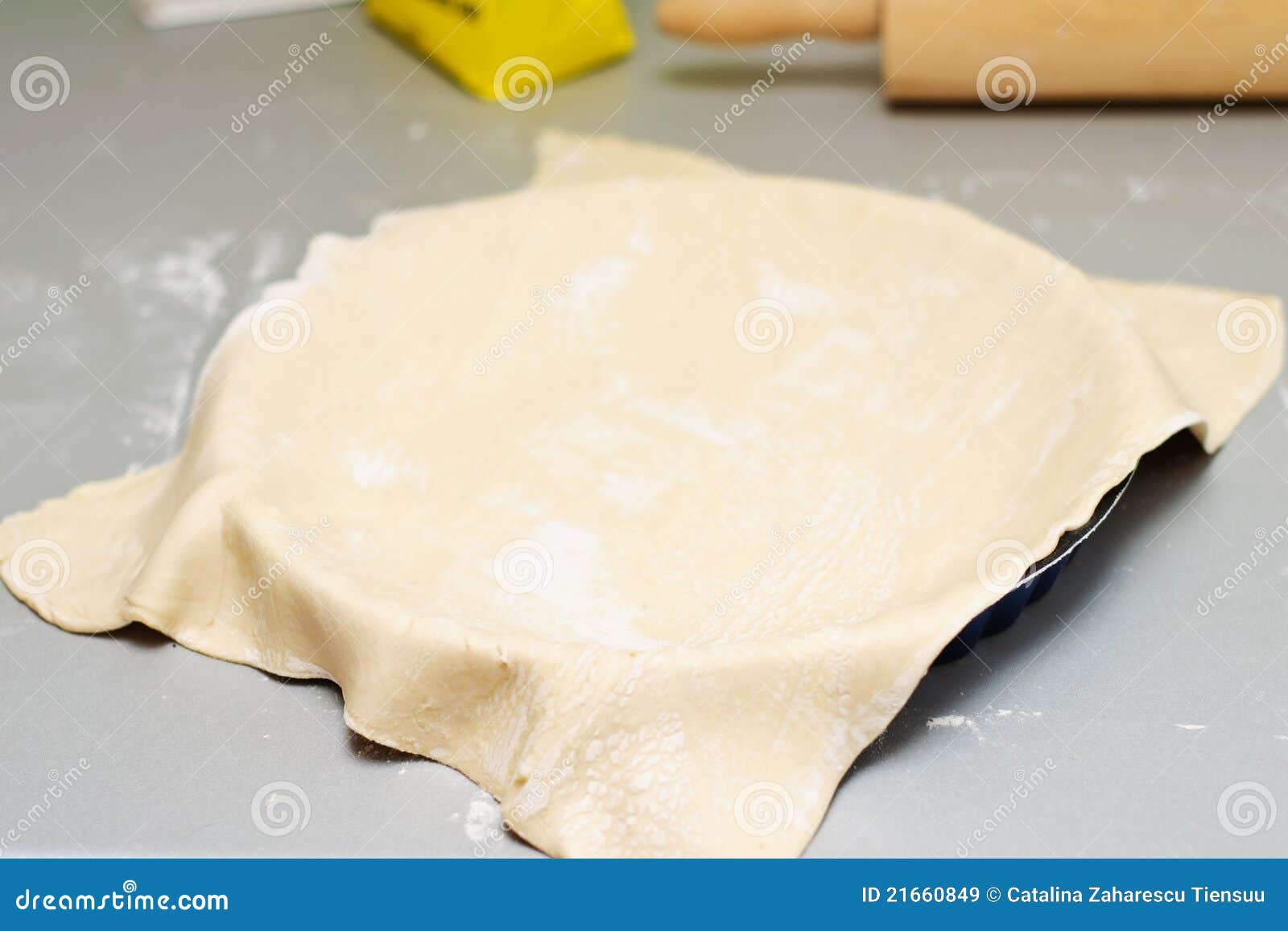 Cake Dough in a Baking Tray Stock Image - Image of preparation, tray ...