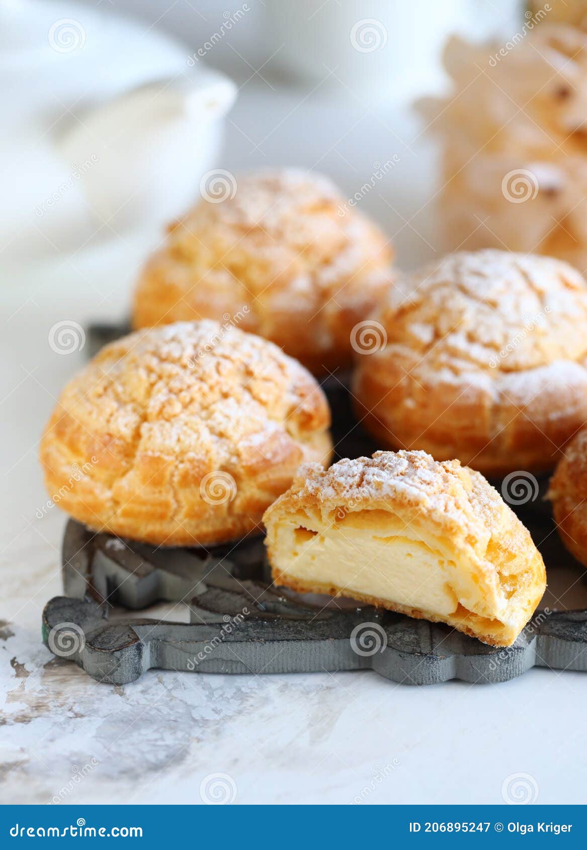 Cake Eclairs Shu for Dessert Stock Image - Image of french, snack ...