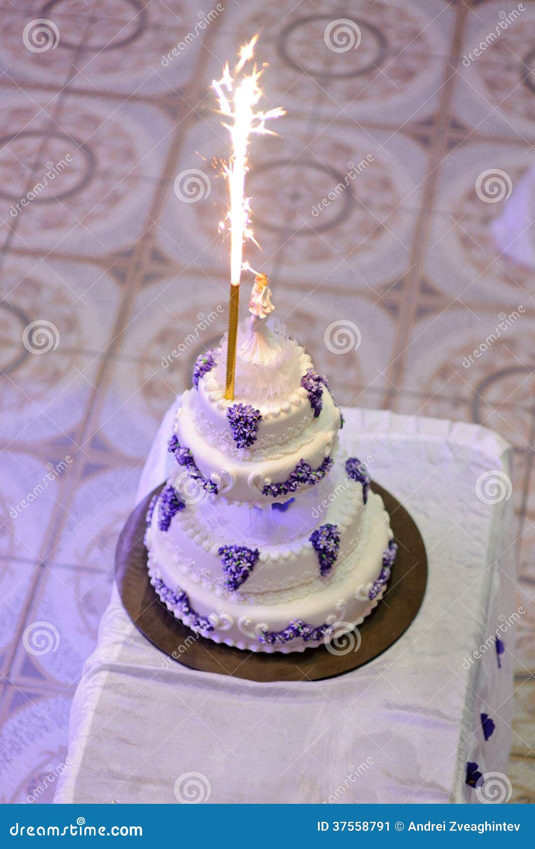 Cake with Fireworks stock image. Image of marry, fire - 37558791