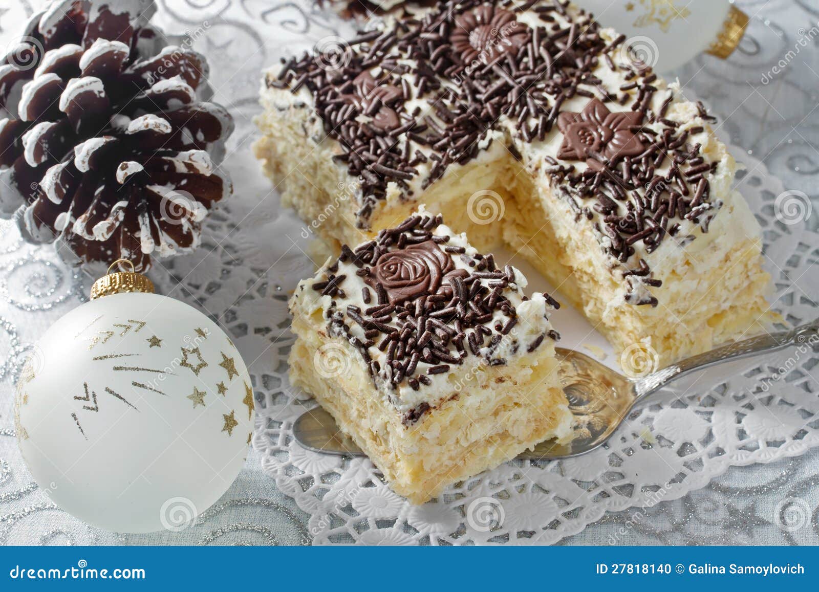 Cake from flaky pastry stock photo. Image of candy, dessert - 27818140