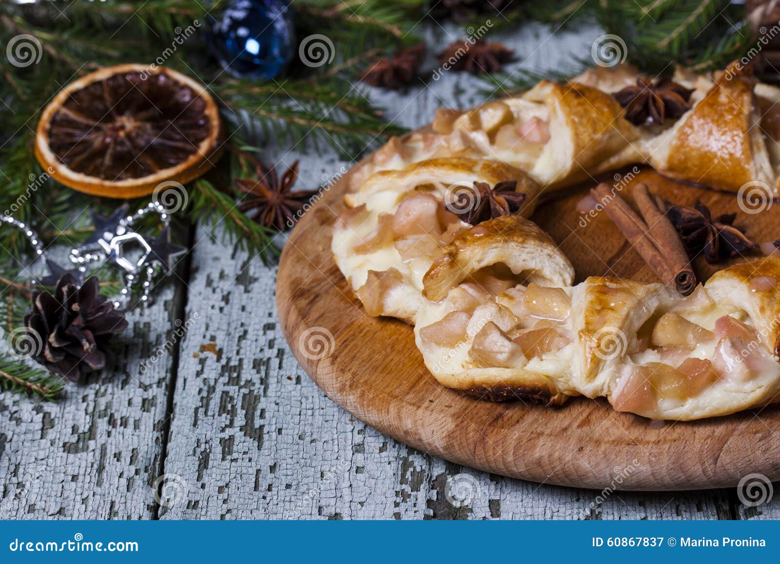 Cake from Flaky Pastry with Apples Stock Image - Image of dish, fruit ...