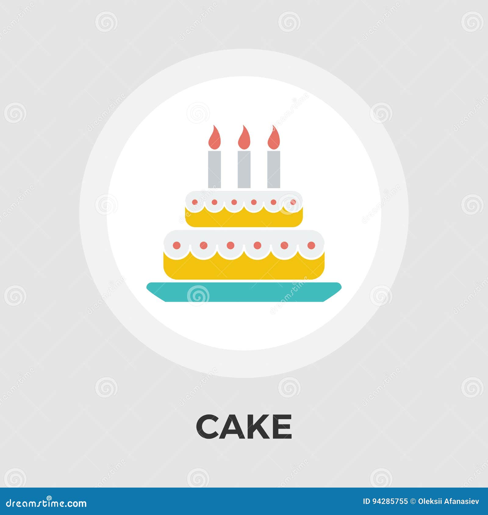 Cake flat icon stock vector. Illustration of celebration - 94285755